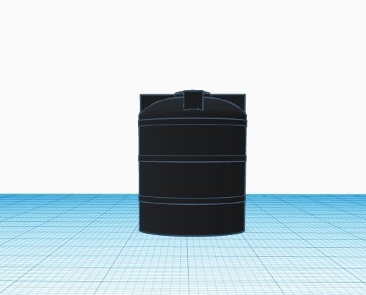 Black water storage 1000L h0 scale 1-87 3D model 3D printable | CGTrader