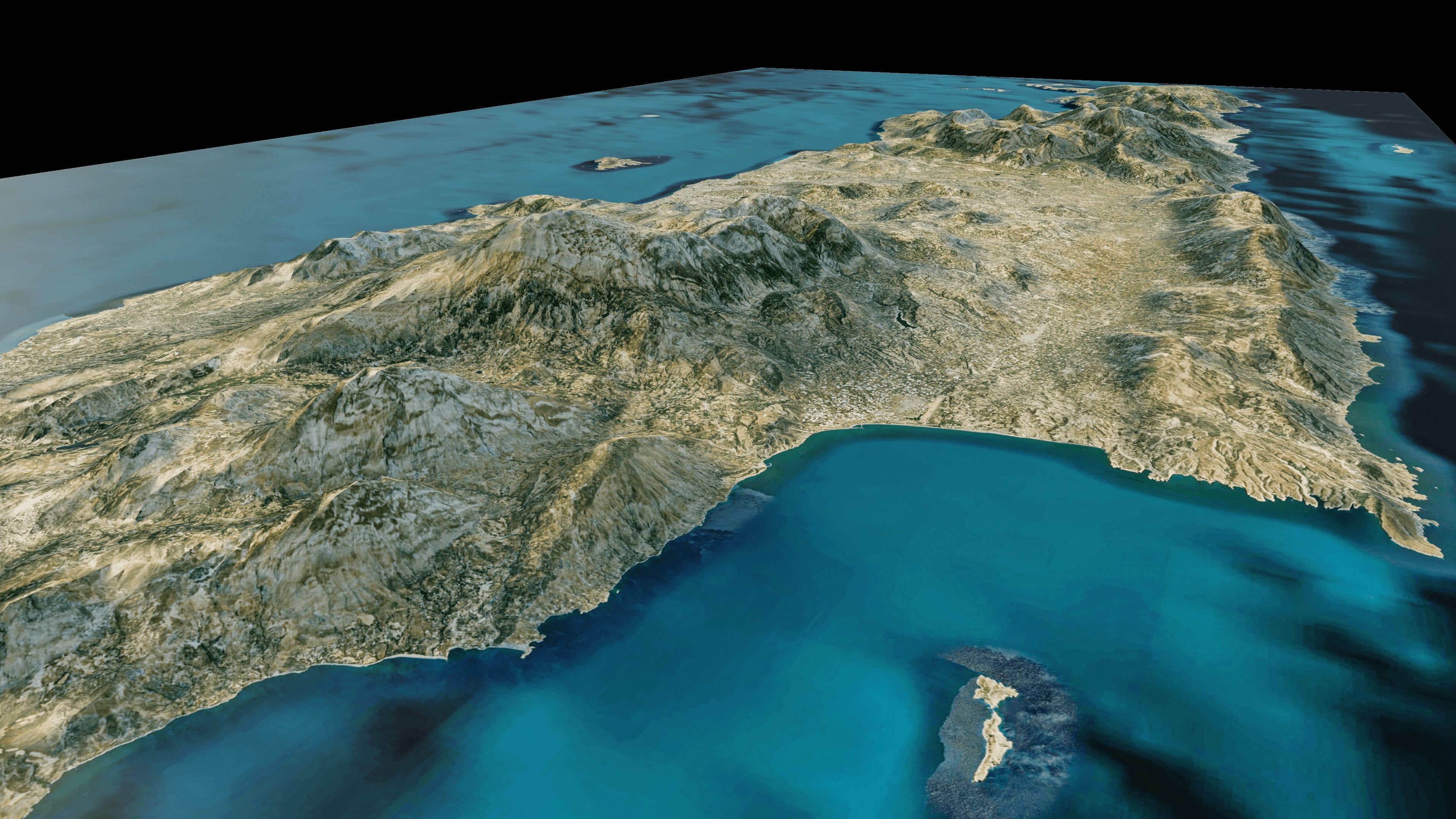 3D model Crete island full 3d model terrain VR / AR / low-poly | CGTrader