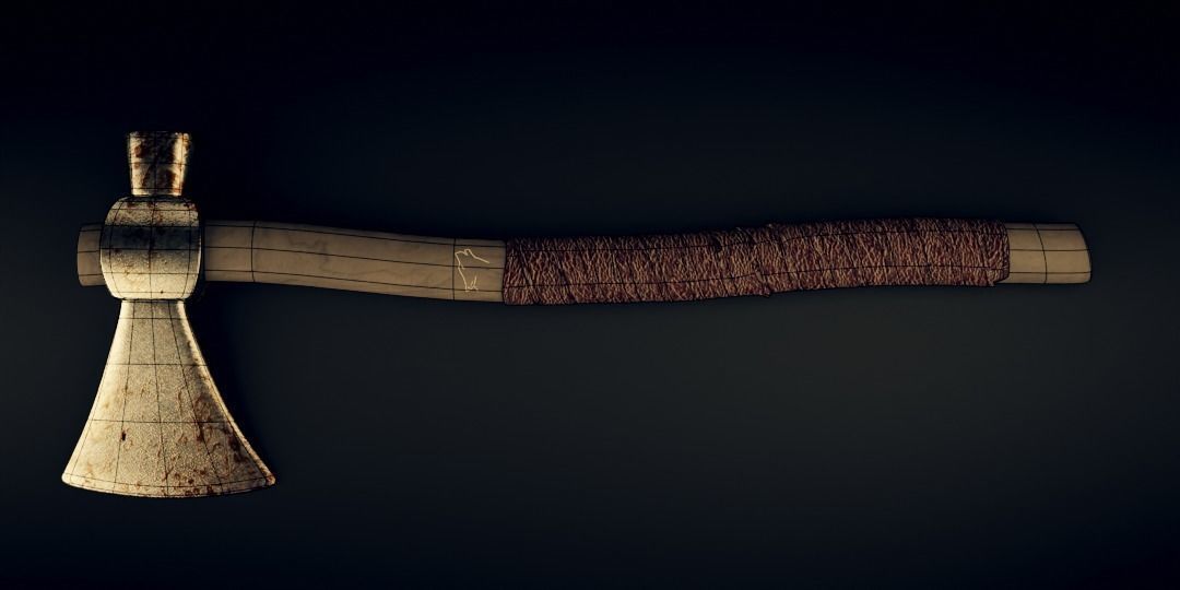 Tomahawk Axe - Wolf Carving free 3D model | CGTrader
