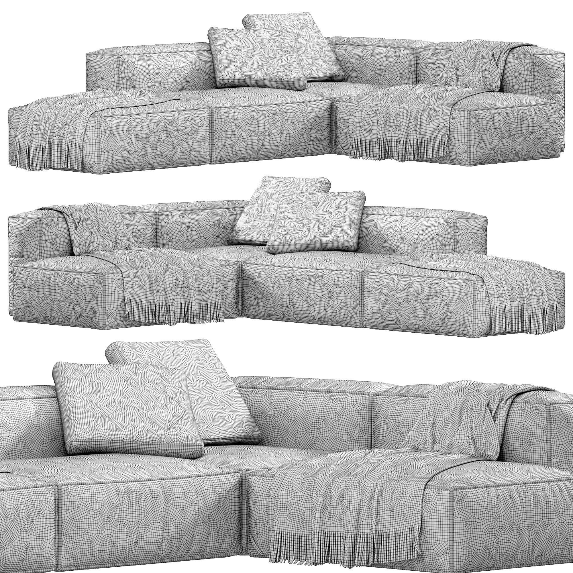 Modular Sofa Peanut B by Bonaldo 3D model | CGTrader