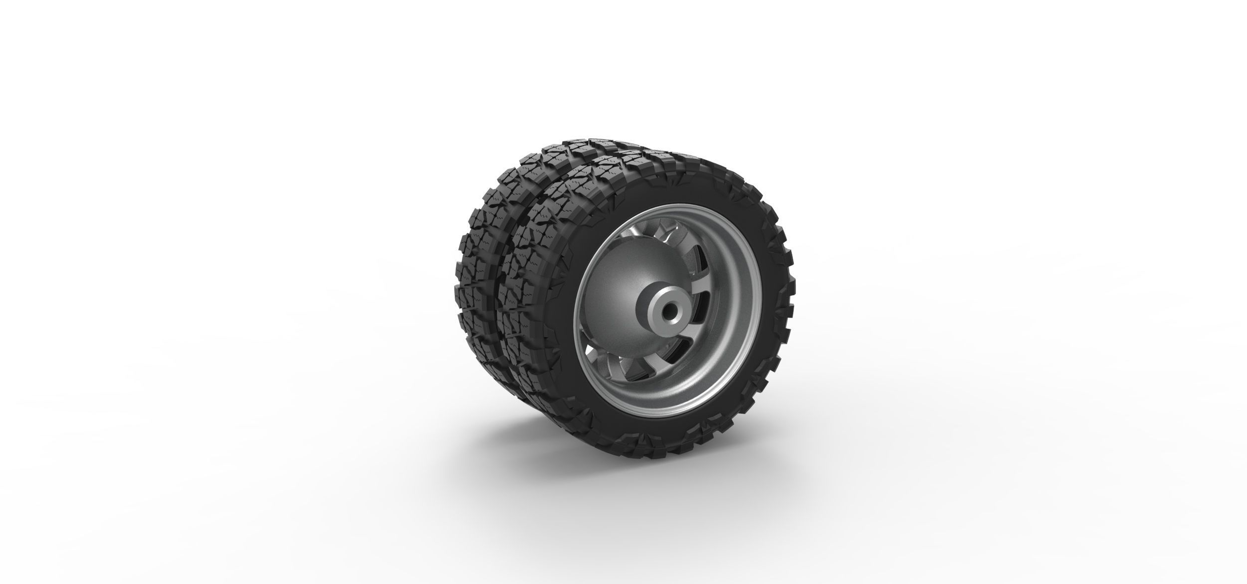 Diecast Rear semi wheel for pickup V8 Scale 1 to 25 3D model 3D ...