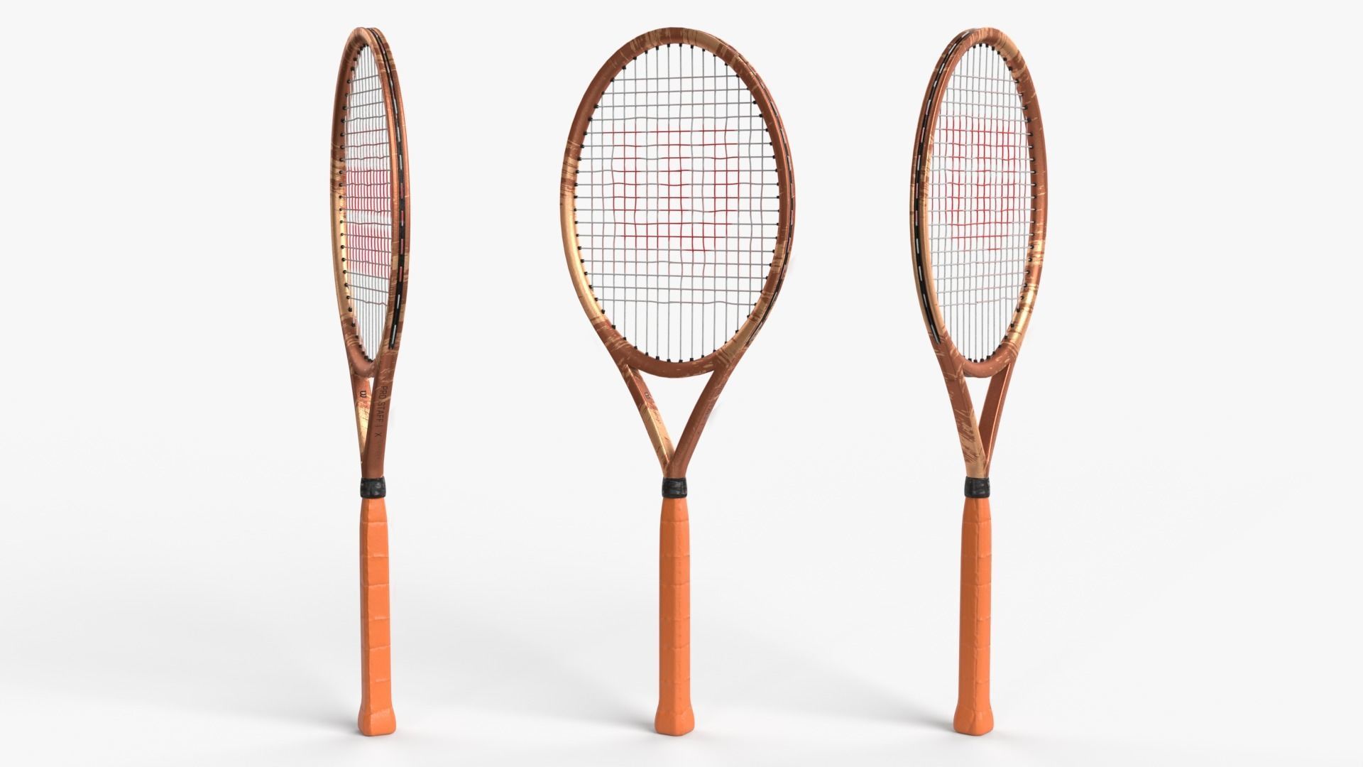 3D model Collection of tennis rackets and balls VR / AR / low-poly ...