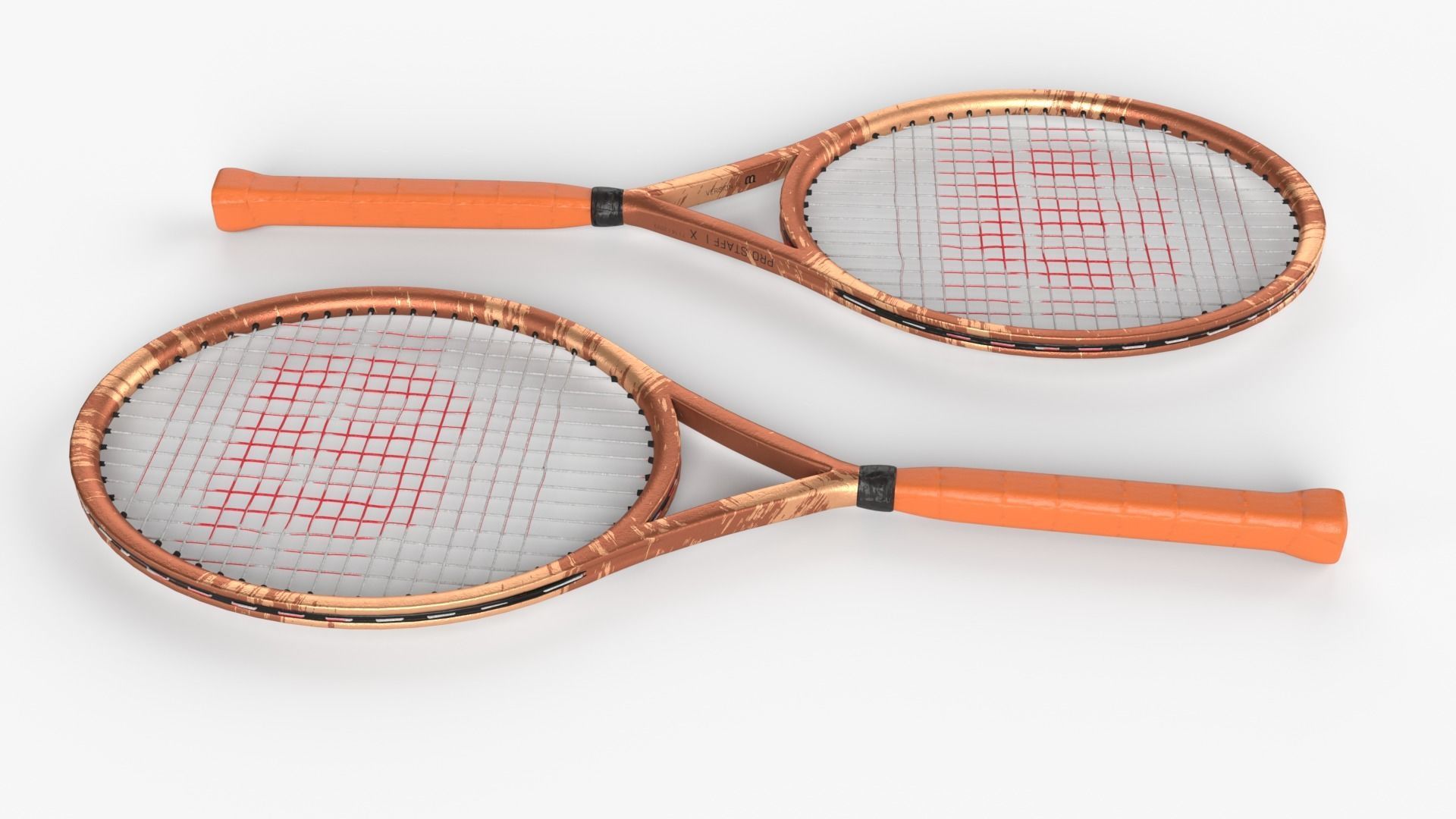 3D model Collection of tennis rackets and balls VR / AR / low-poly ...