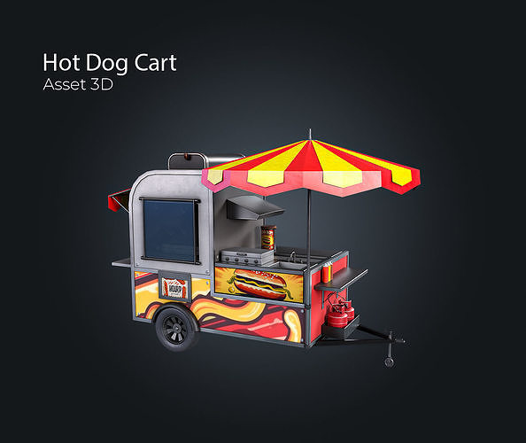 3D model Hot Dog Cart VR / AR / low-poly | CGTrader