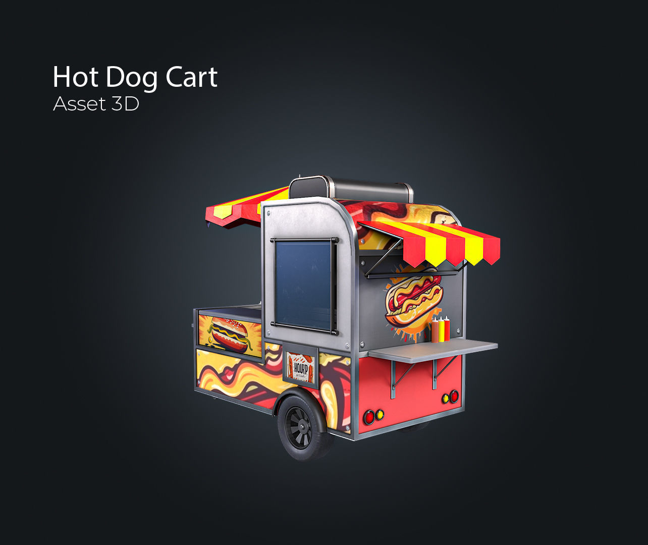 3D model Hot Dog Cart VR / AR / low-poly | CGTrader