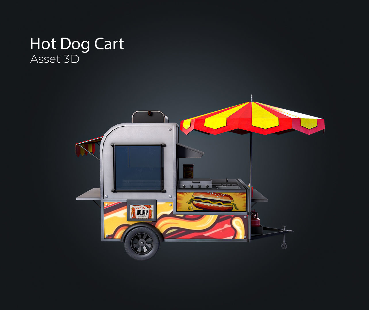 3D model Hot Dog Cart VR / AR / low-poly | CGTrader