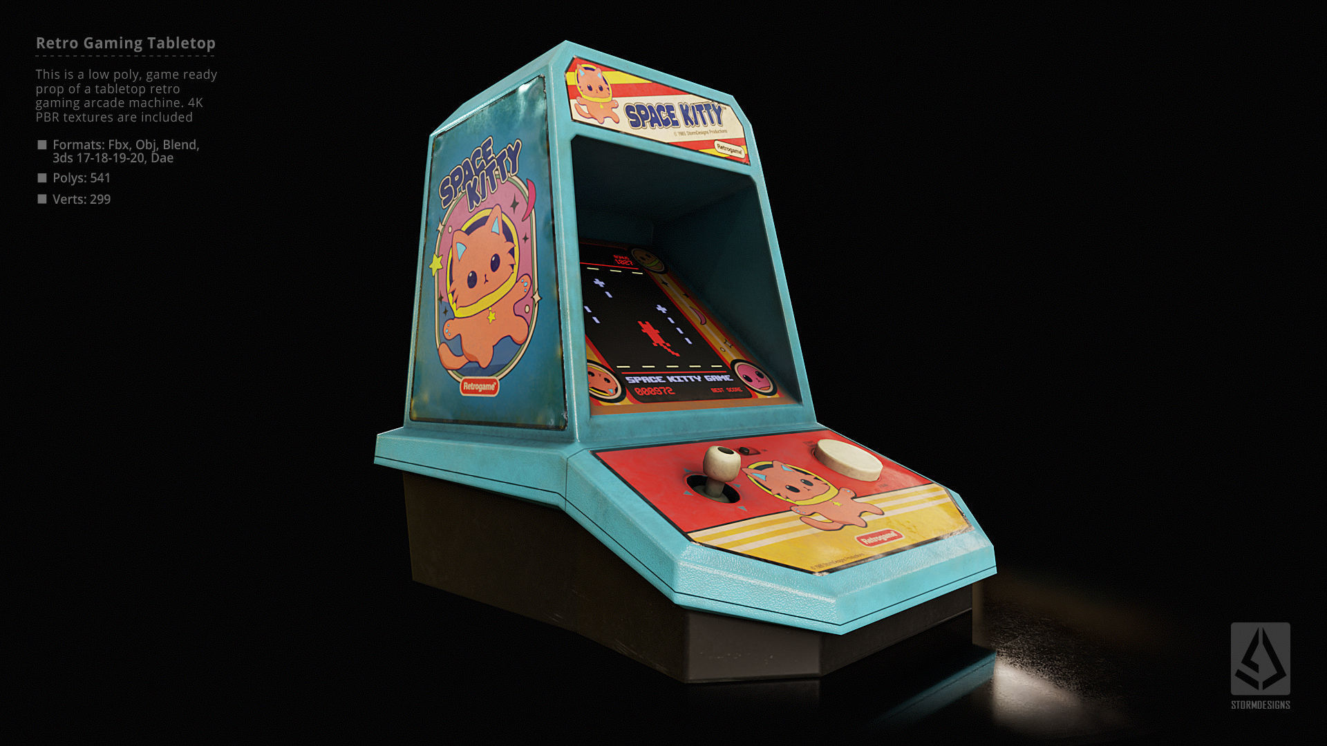 3D model Retro Gaming 1980s Arcade Tabletop VR / AR / low-poly | CGTrader