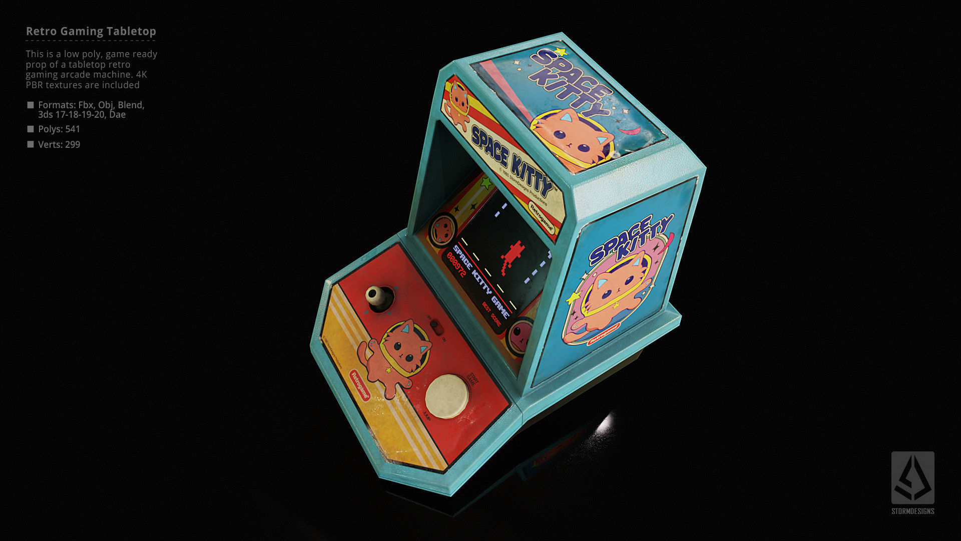 3D model Retro Gaming 1980s Arcade Tabletop VR / AR / low-poly | CGTrader
