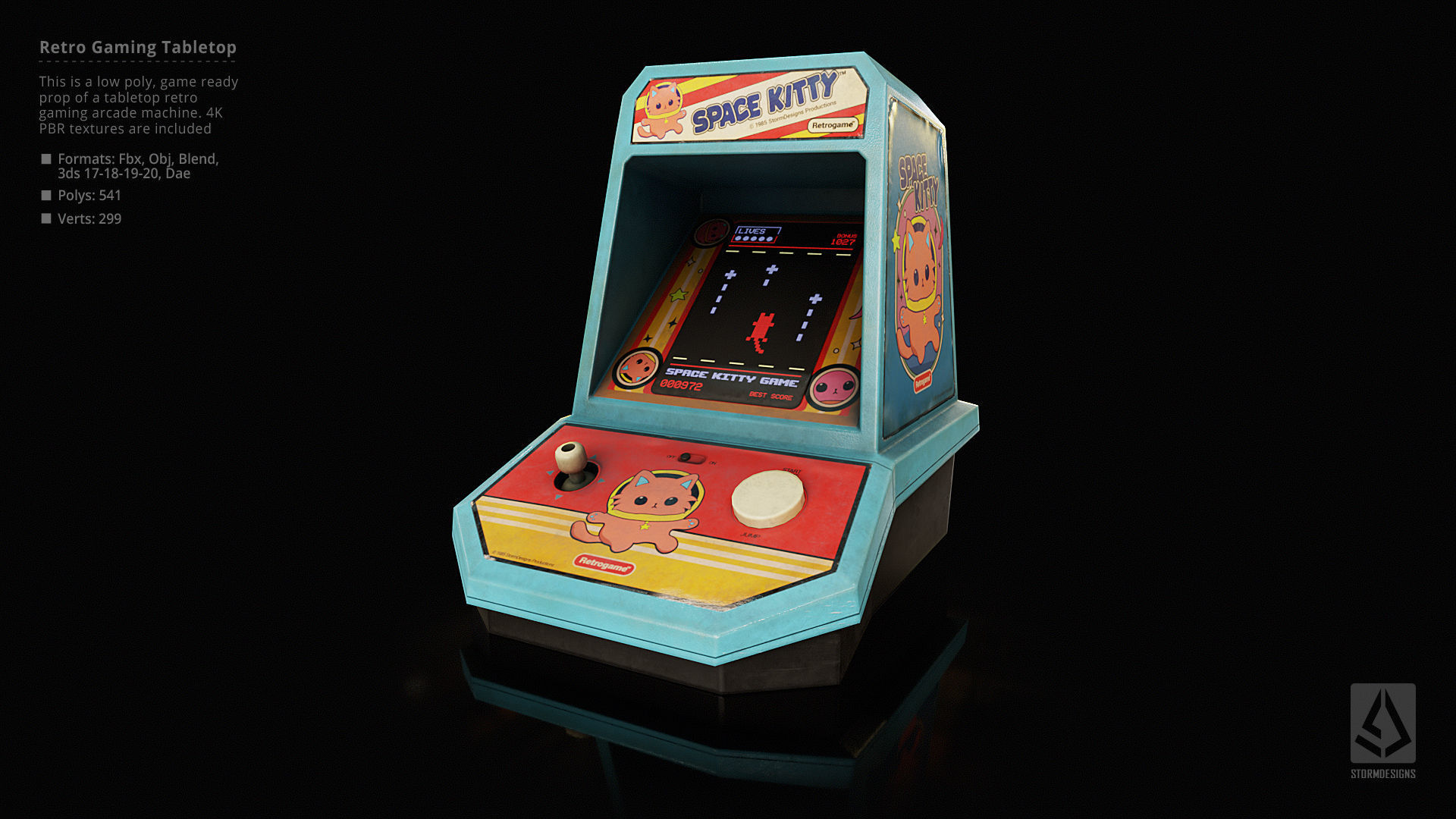 3D model Retro Gaming 1980s Arcade Tabletop VR / AR / low-poly | CGTrader