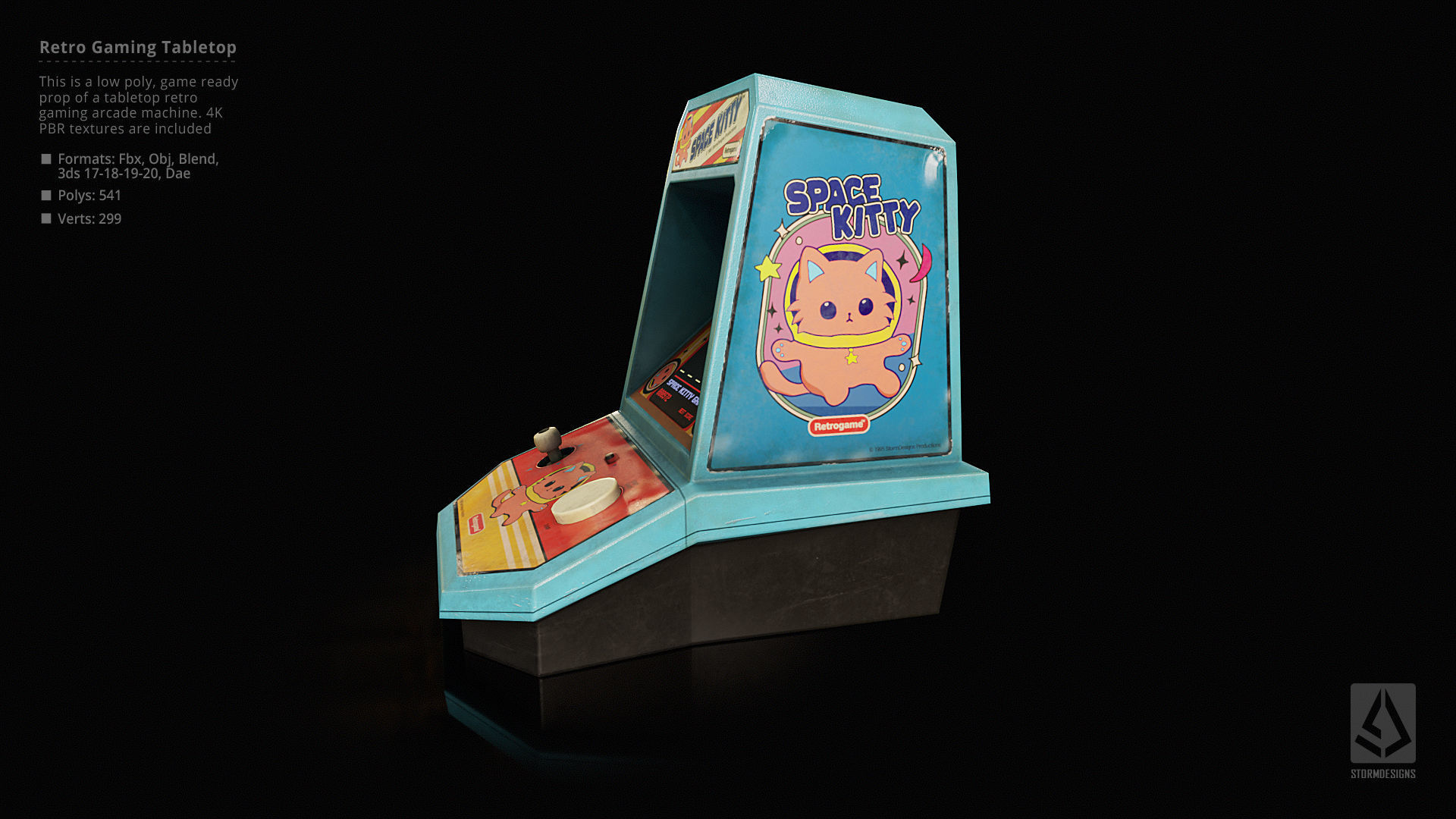 3D model Retro Gaming 1980s Arcade Tabletop VR / AR / low-poly | CGTrader