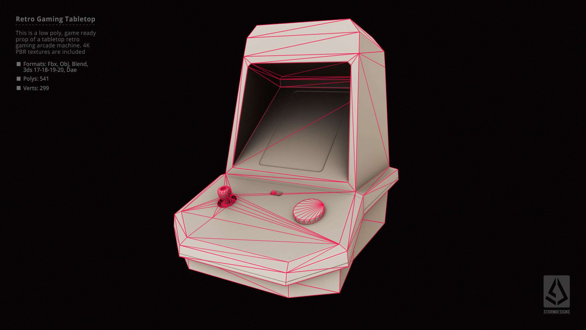 3D model Retro Gaming 1980s Arcade Tabletop VR / AR / low-poly | CGTrader
