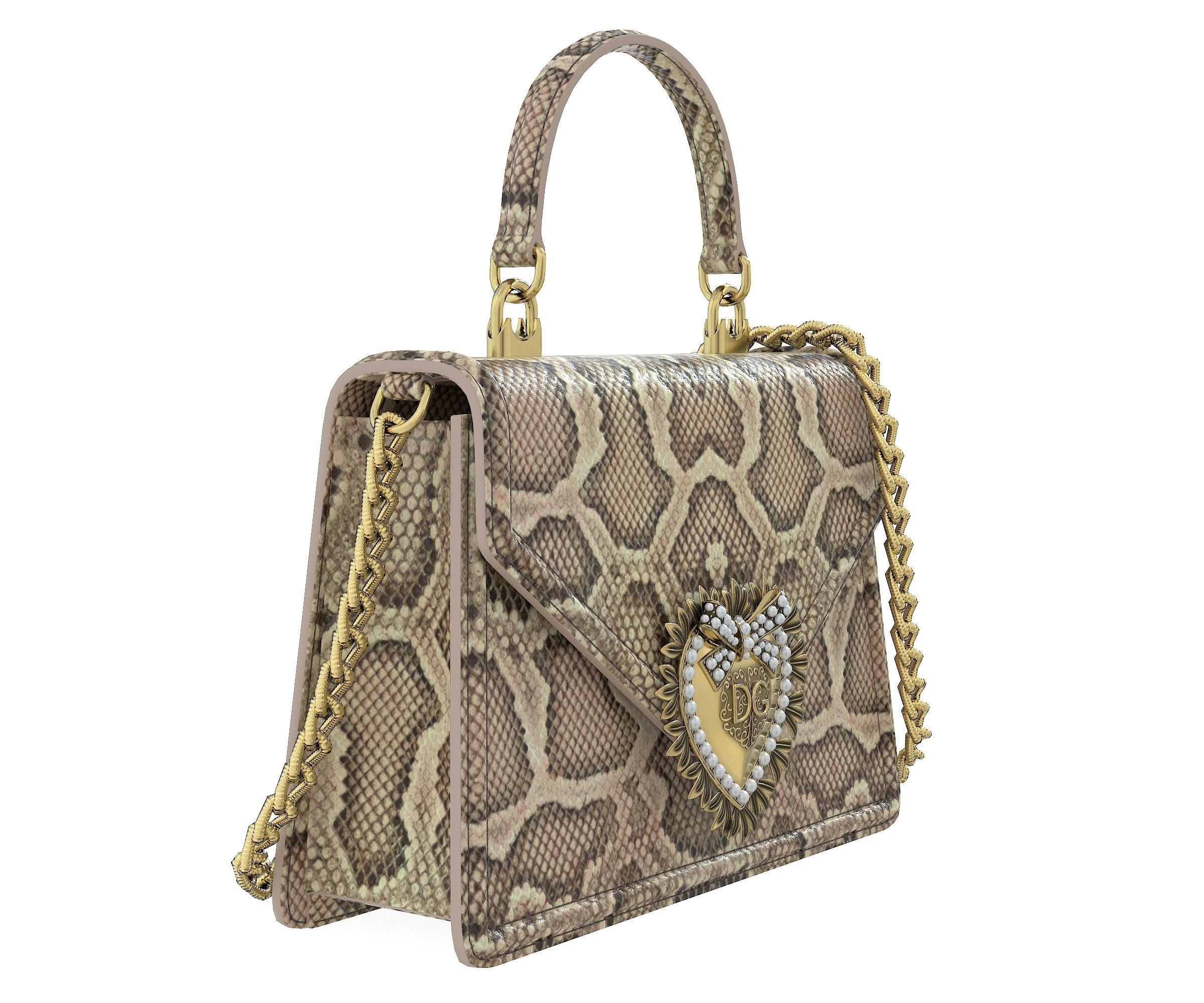 3D model Dolce Gabbana Devotion top-handle Bag Snake VR / AR / low-poly ...