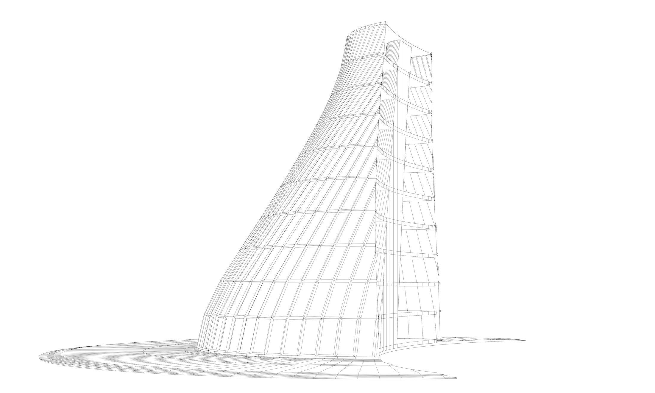 Concept building in section cut 3D model | CGTrader