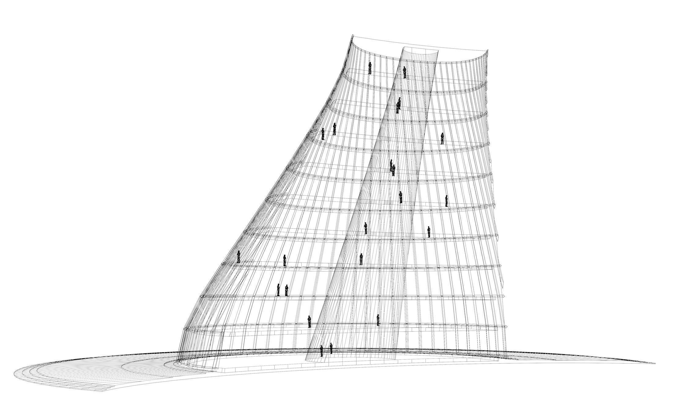 Concept building in section cut 3D model | CGTrader