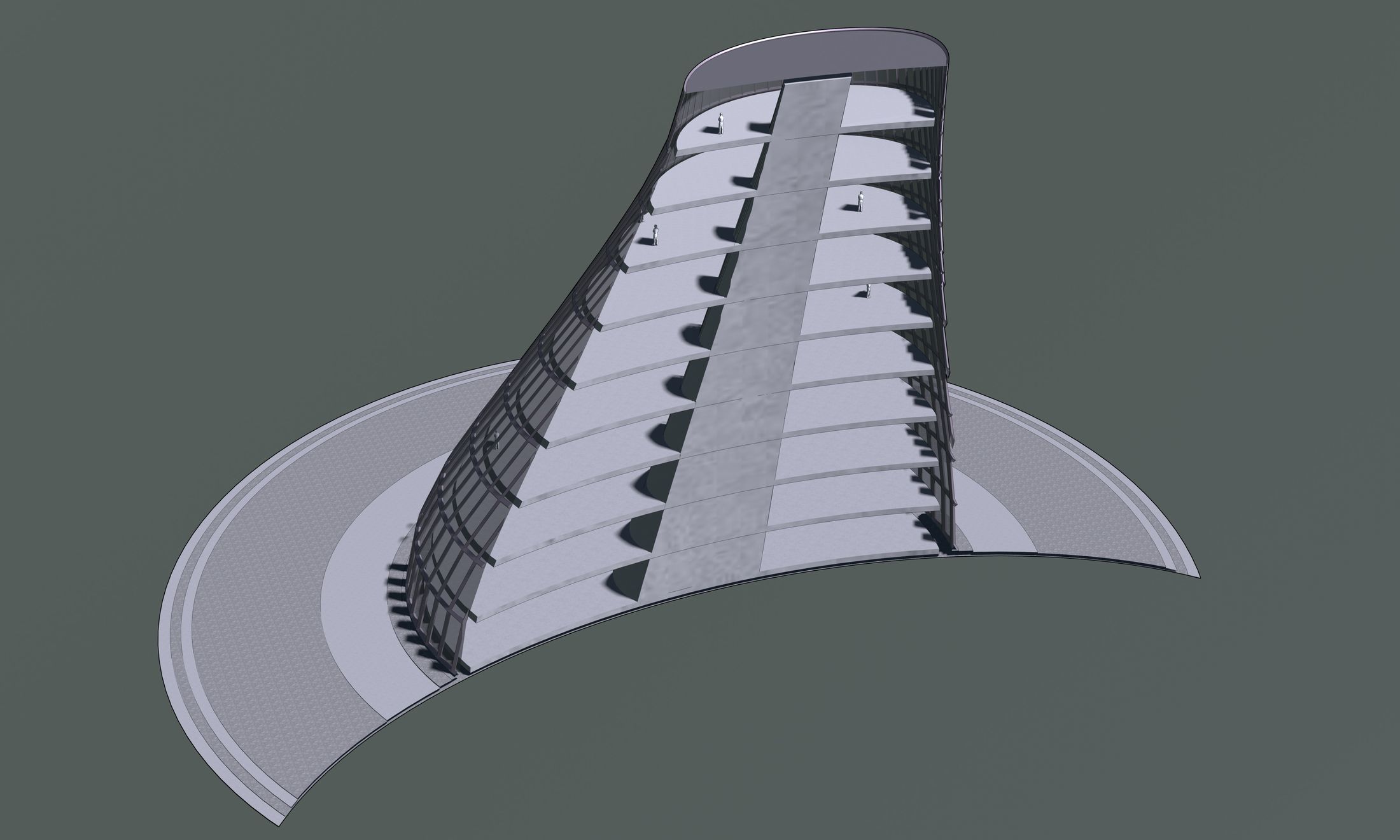 Concept building in section cut 3D model | CGTrader