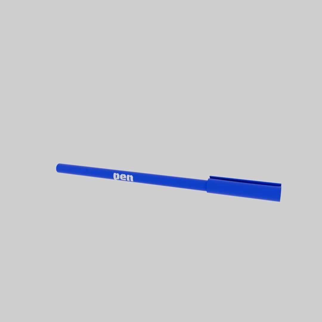 3D model pen blue VR / AR / low-poly | CGTrader