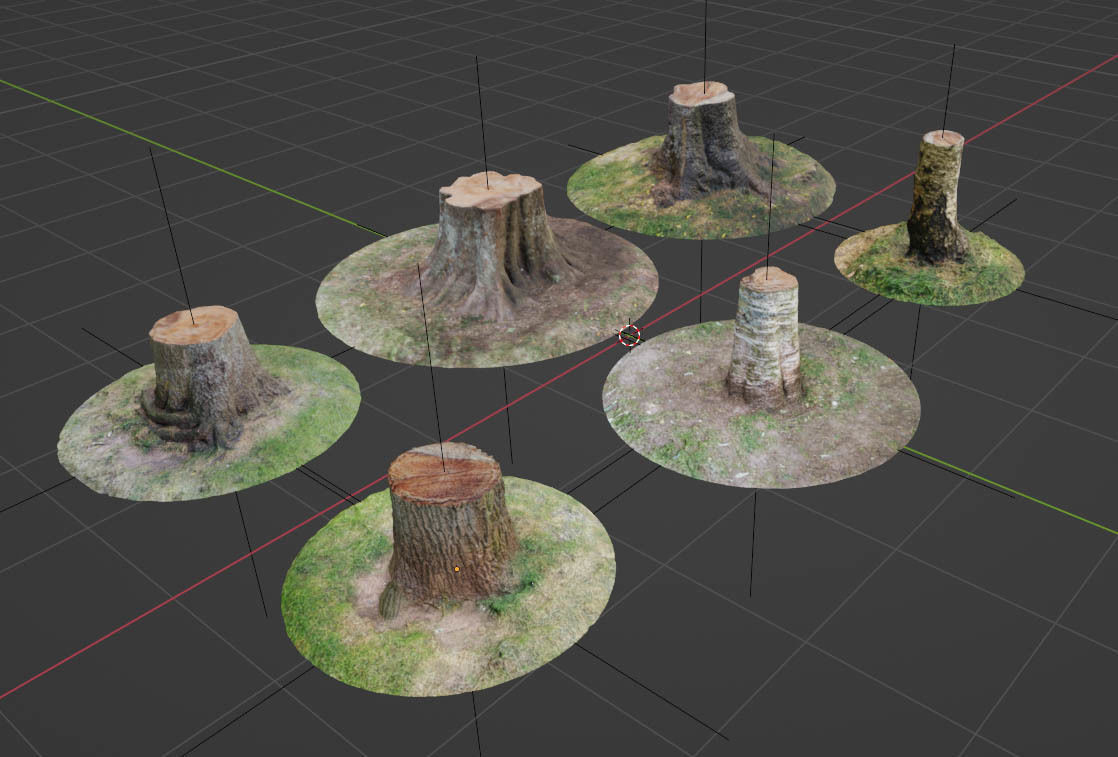 3D model Tree Stumps 6 Photoscanned Low-Poly VR / AR / low-poly | CGTrader