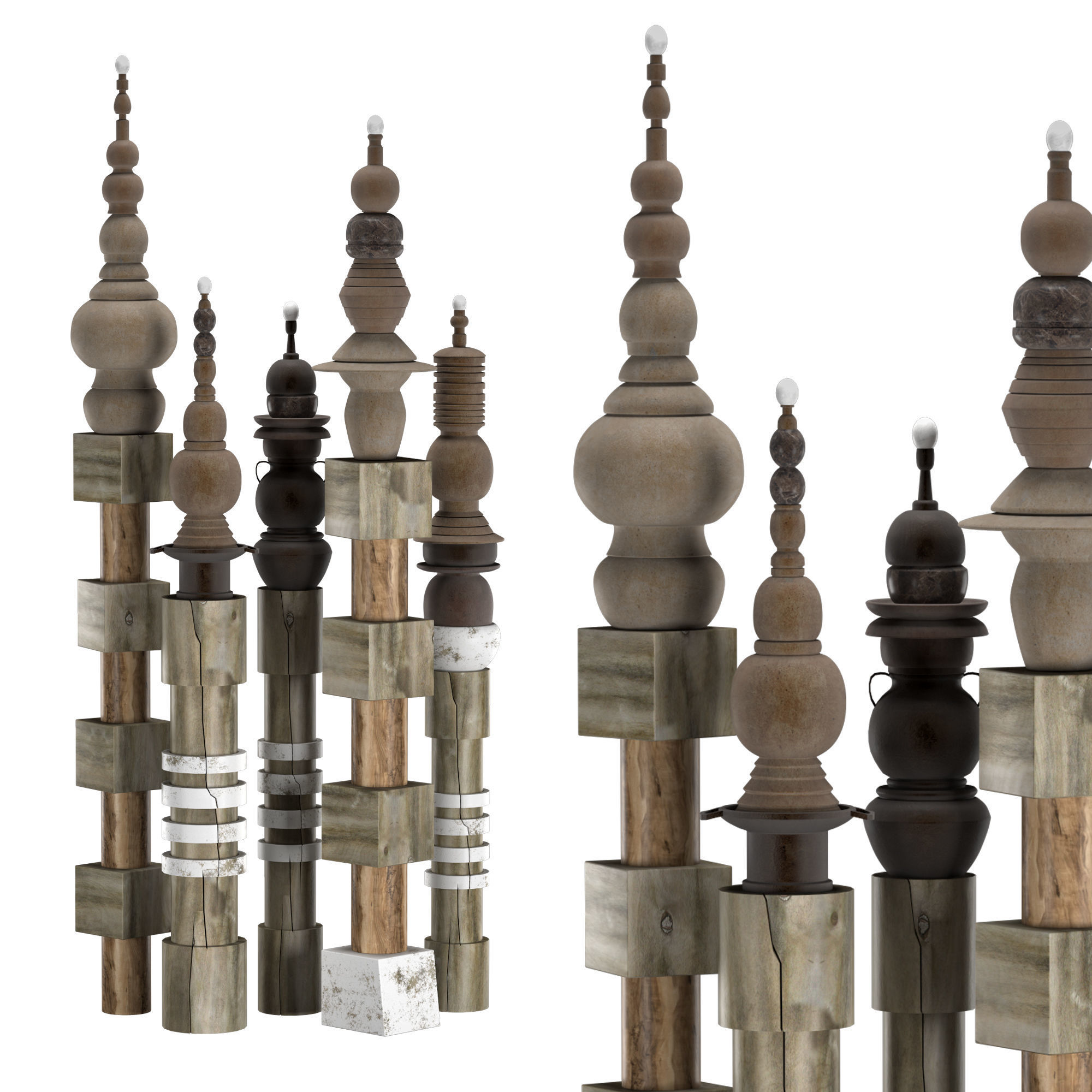 Sculptures for earth temples 3D model | CGTrader