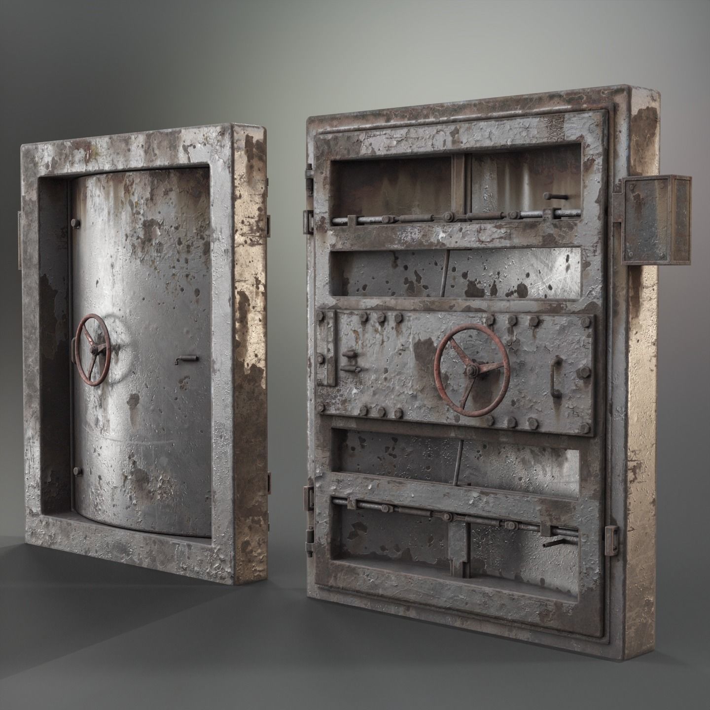 3D model Bunker door Pbr lowpoly bunker gate 02 VR / AR / low-poly ...