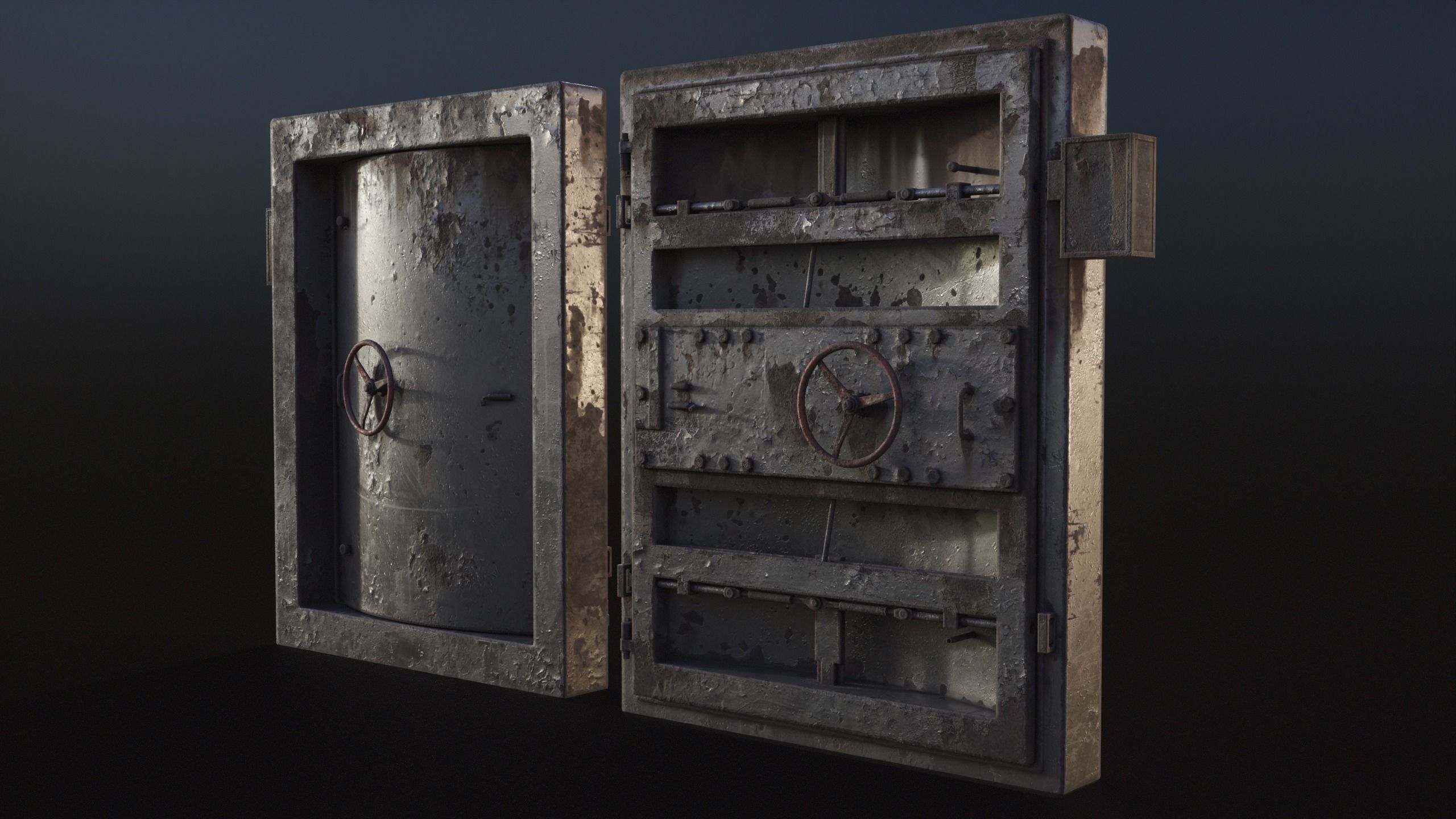 3D model Bunker door Pbr lowpoly bunker gate 02 VR / AR / low-poly ...