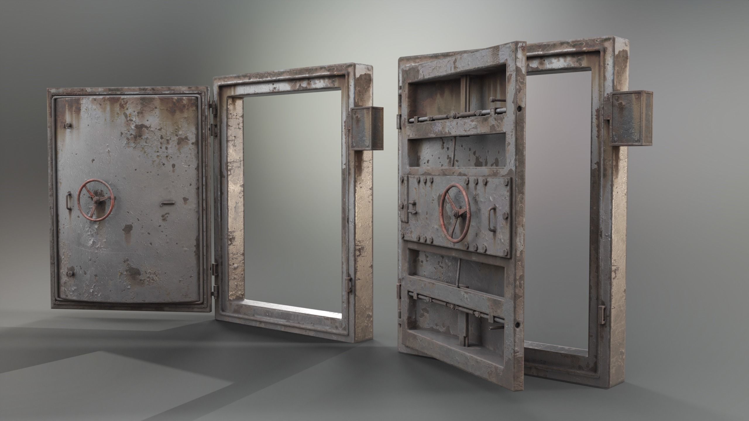 3D model Bunker door Pbr lowpoly bunker gate 02 VR / AR / low-poly | CGTrader