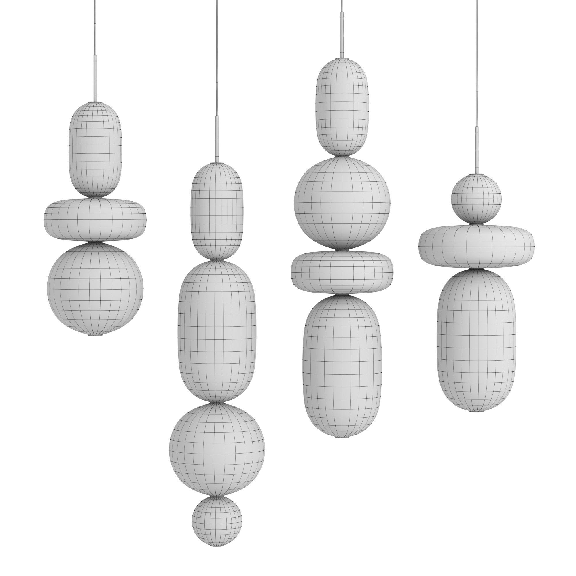 3D model Pebbles Pendant Lamp VR / AR / low-poly | CGTrader