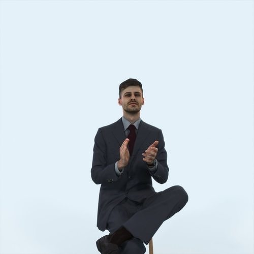 3D model Posture 19F Clapping Sitting Elegant Man VR / AR / low-poly ...