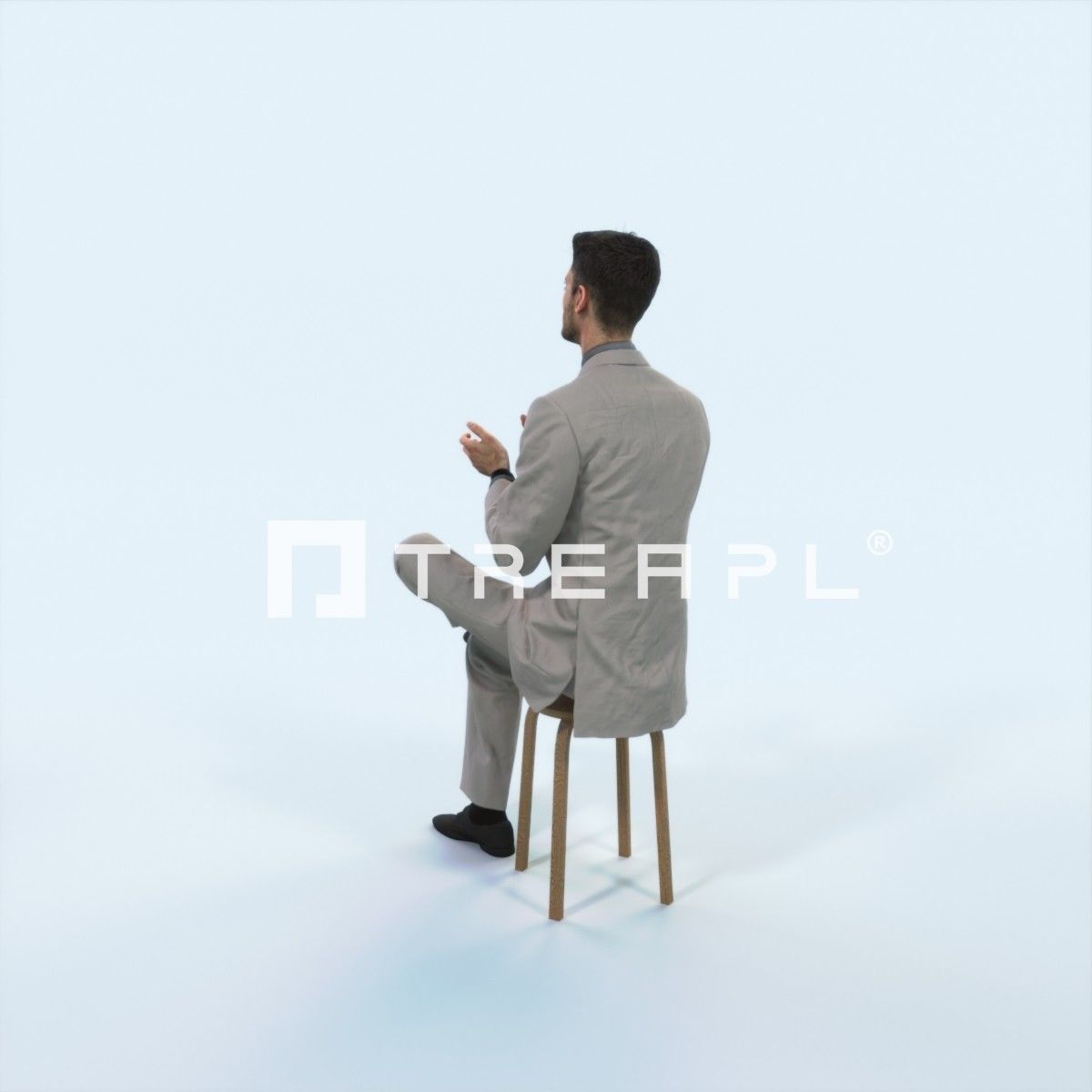 3D model Posture 19D Clapping Sitting Elegant Man VR / AR / low-poly ...