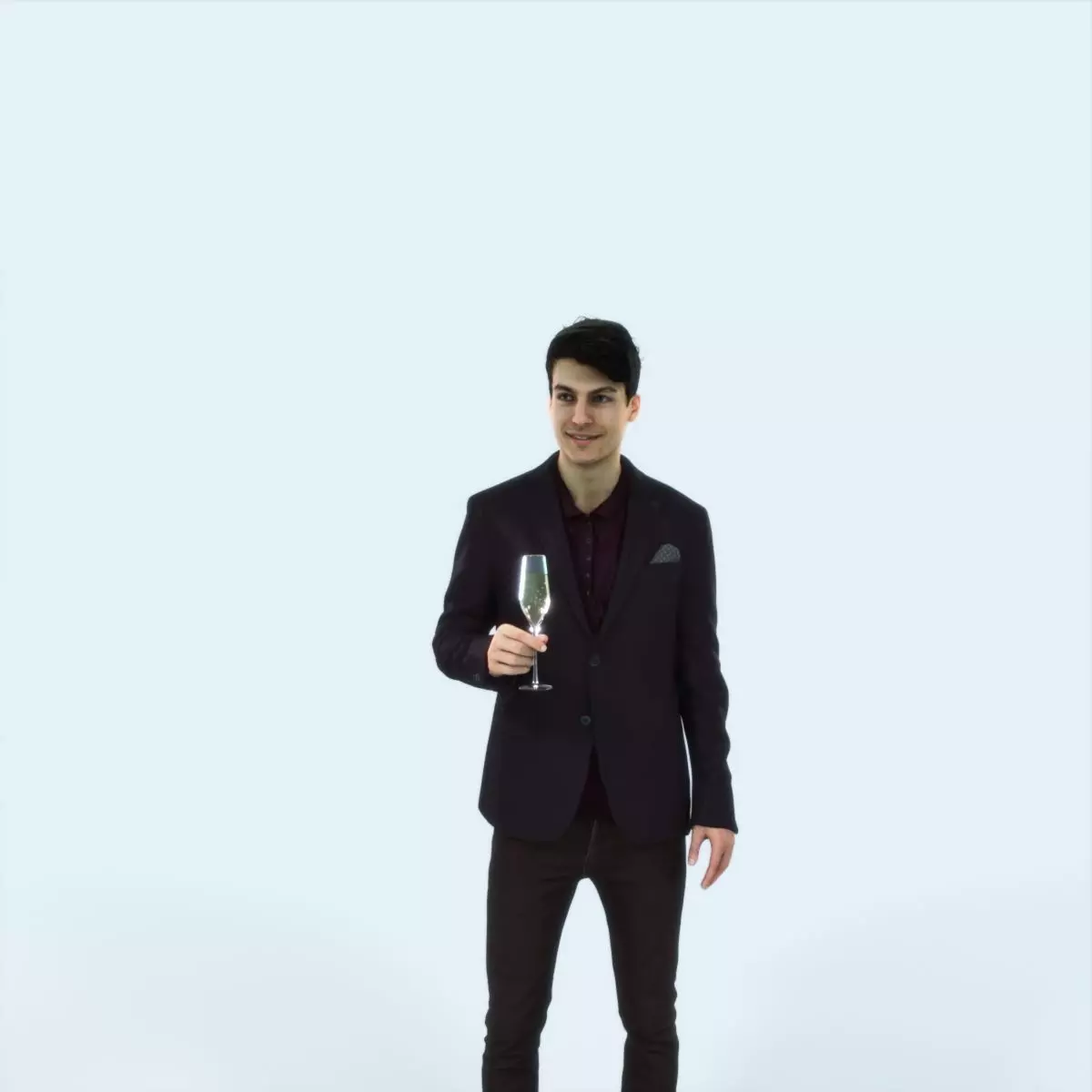 3D model Prime 05H Champagne Glass Casual Man VR / AR / low-poly | CGTrader
