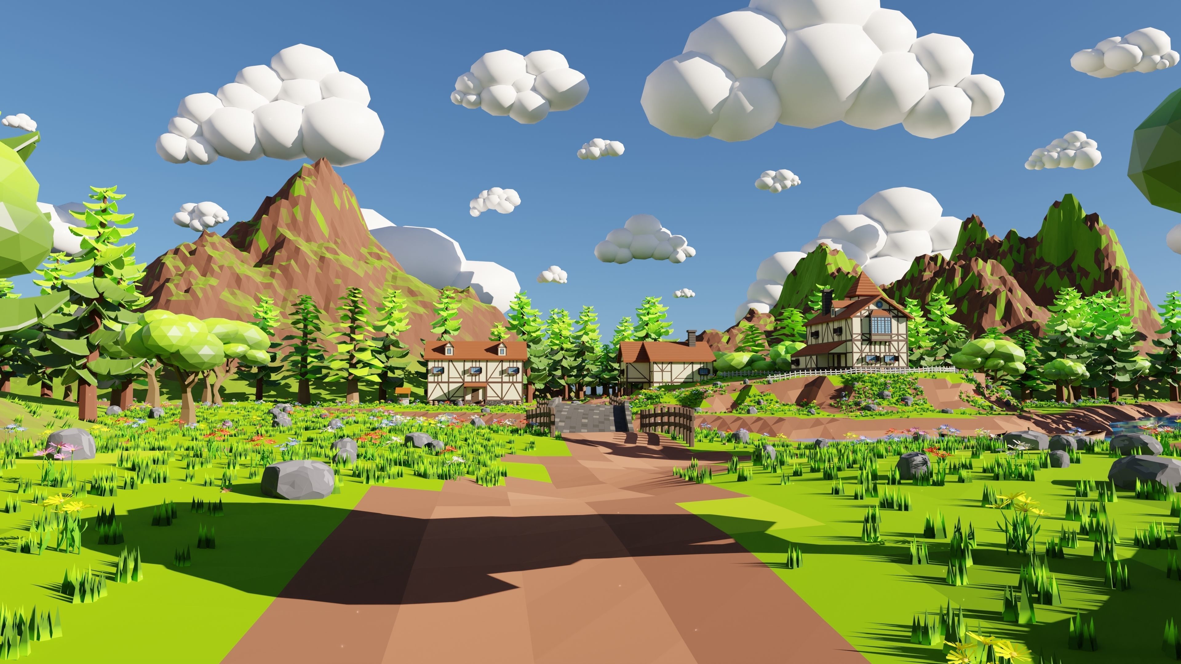 Isometric Small town 3D model | CGTrader