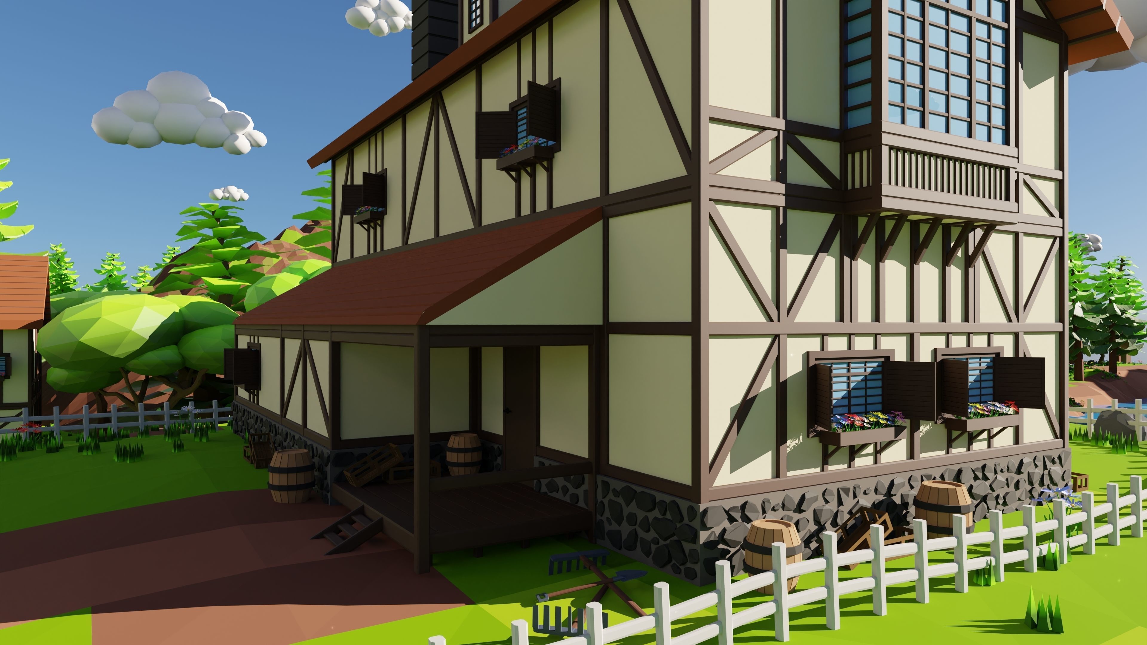 Isometric Small town 3D model | CGTrader