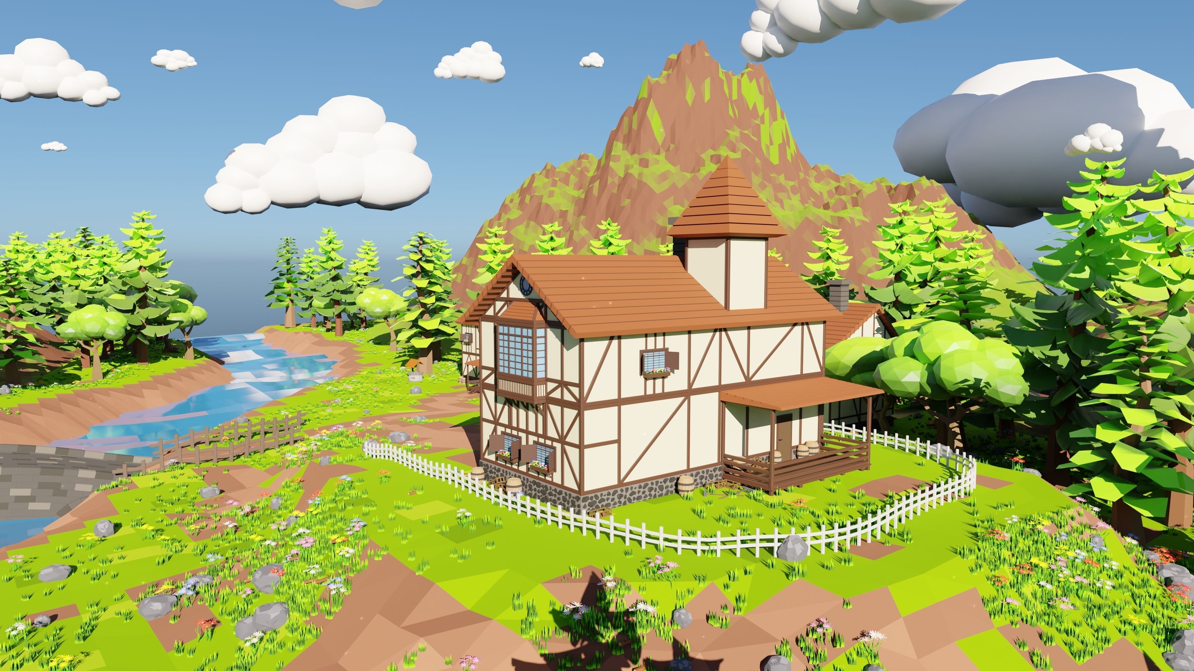 Isometric Small town 3D model | CGTrader