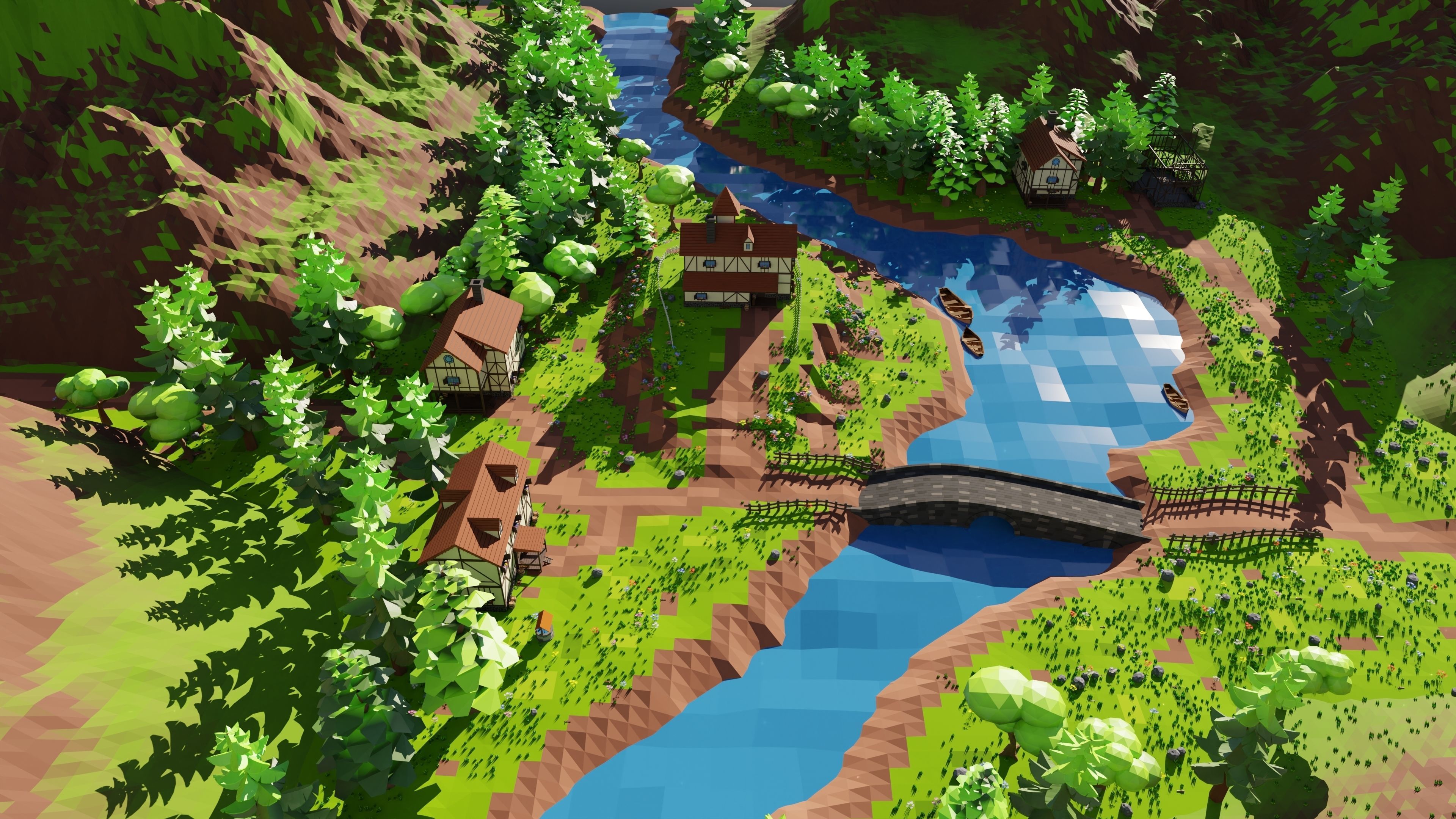 Isometric Small town 3D model | CGTrader