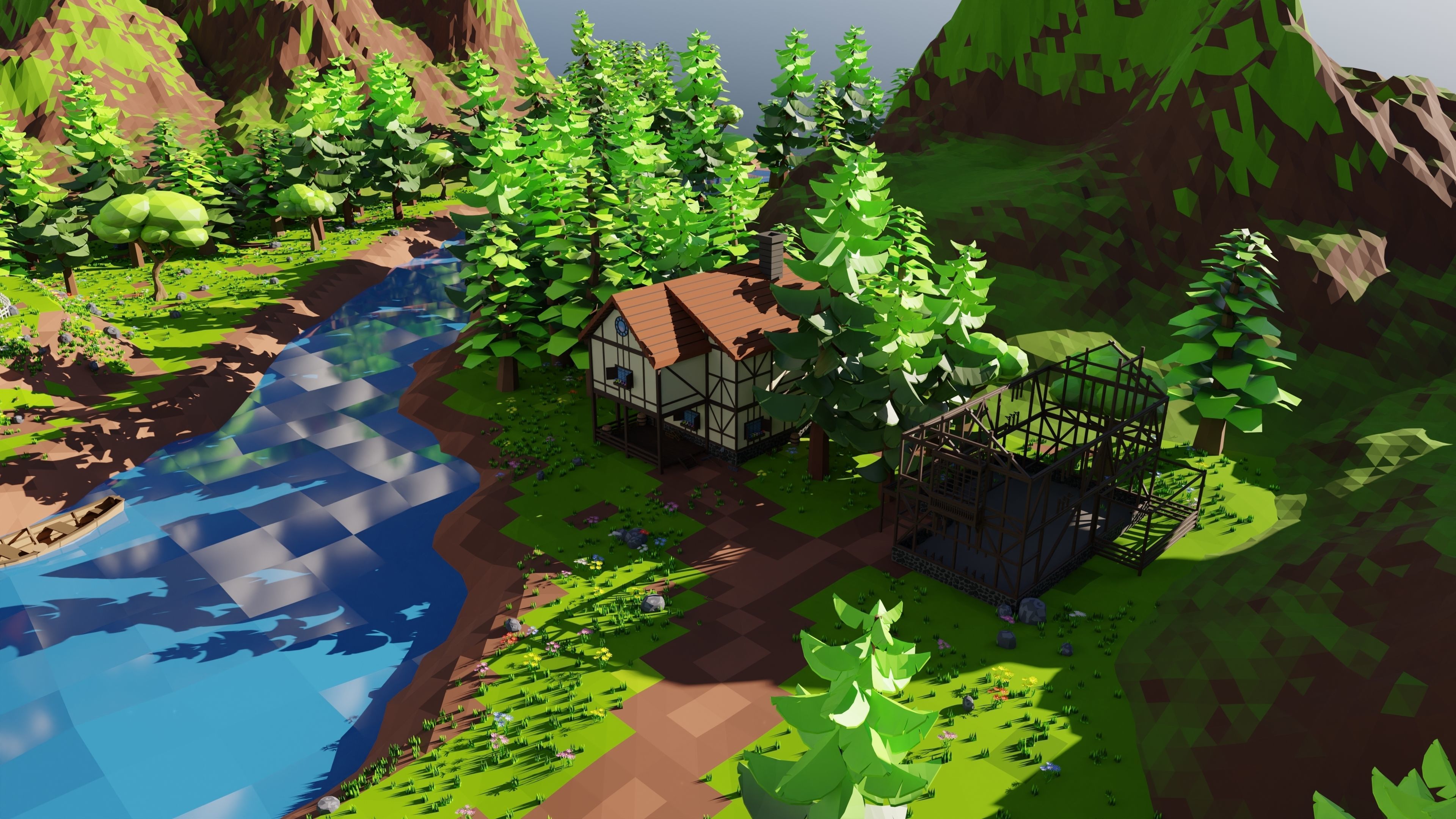 Isometric Small town 3D model | CGTrader