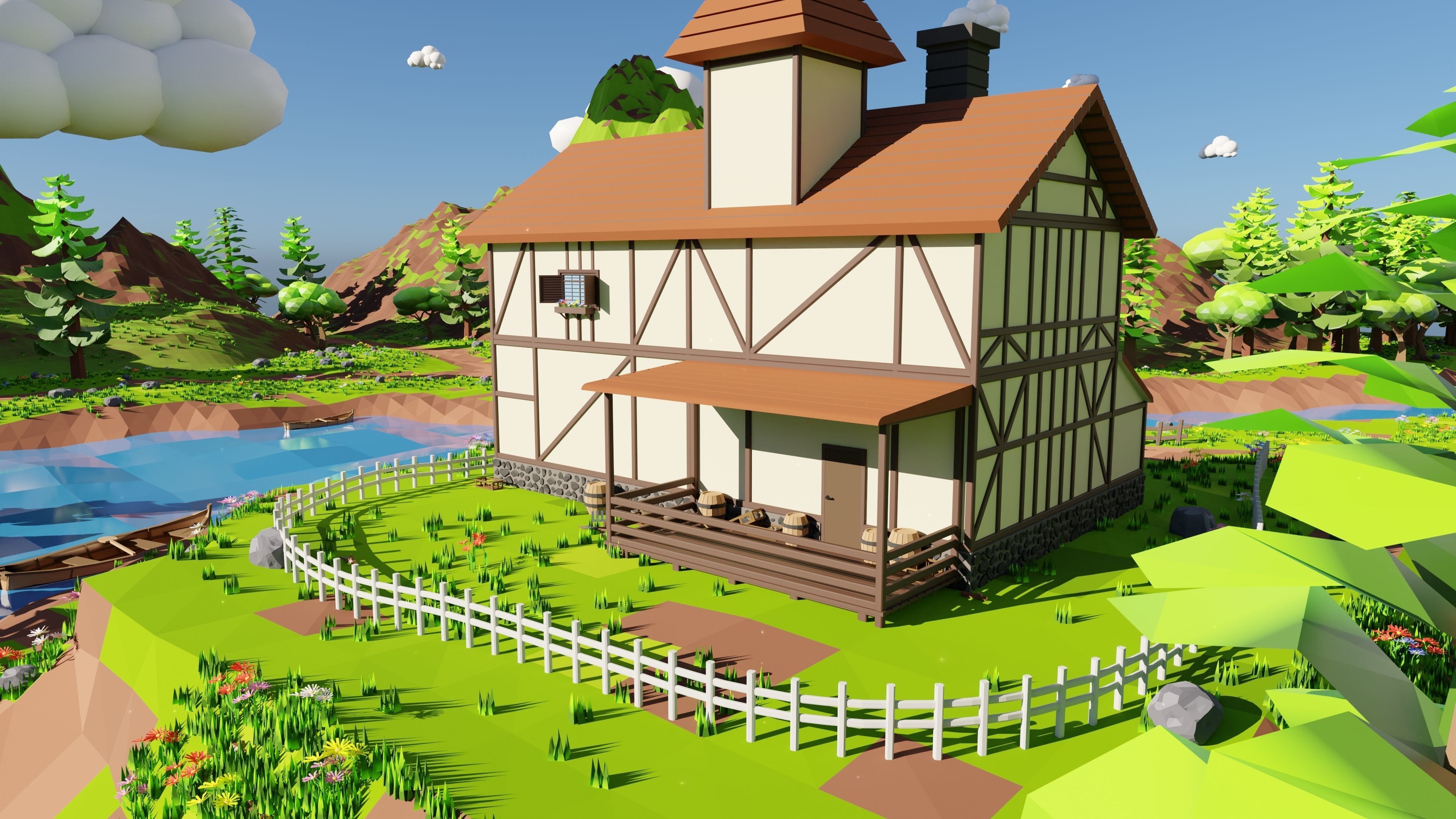 Isometric Small town 3D model | CGTrader