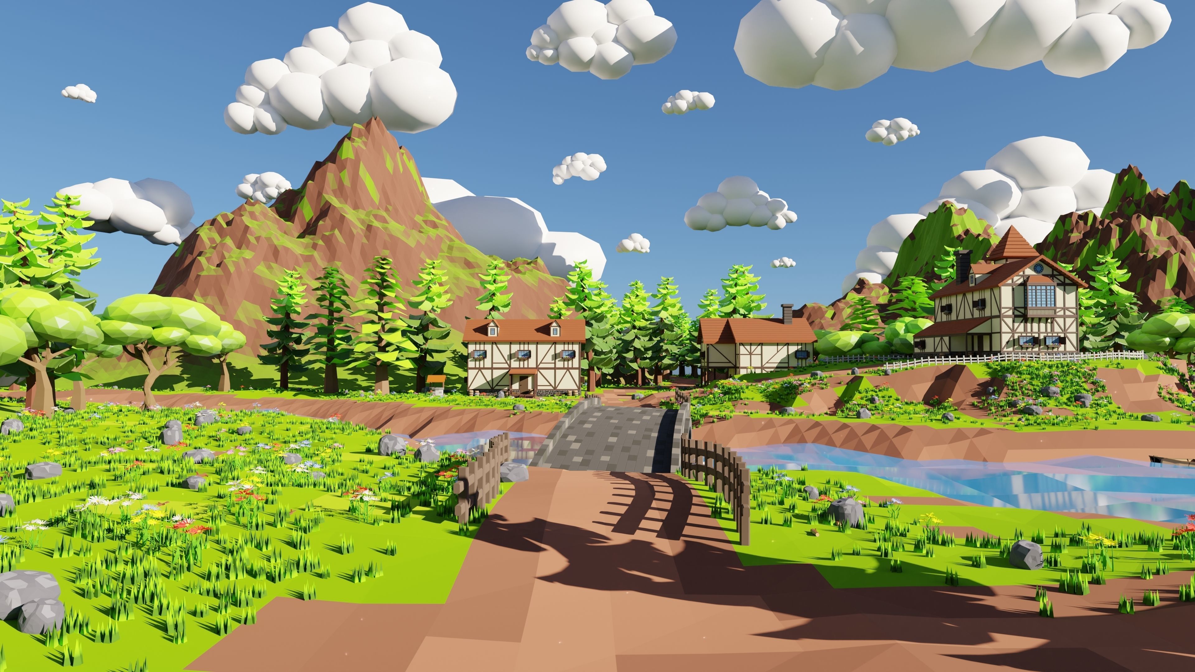 Isometric Small town 3D model | CGTrader