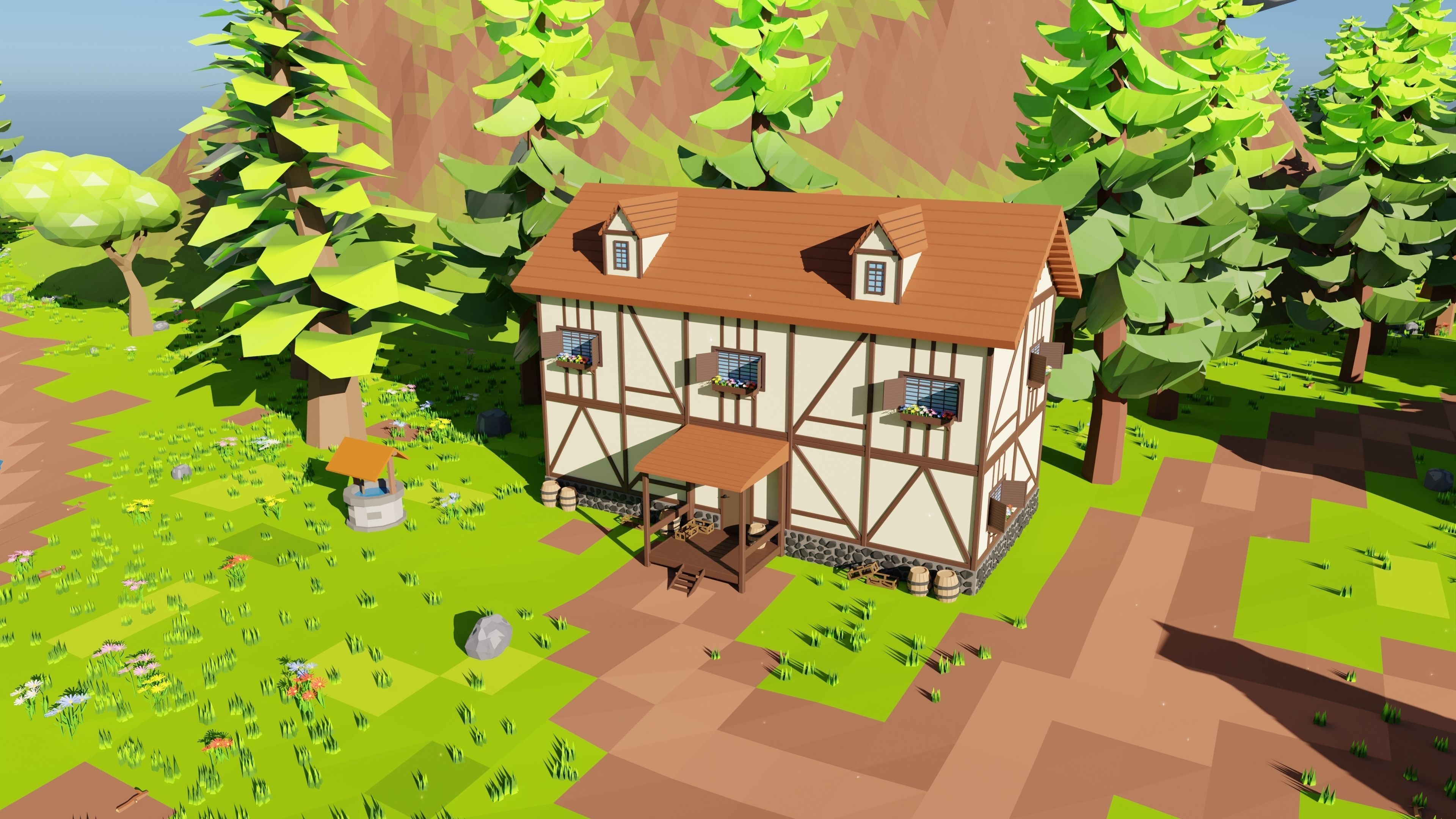 Isometric Small town 3D model | CGTrader