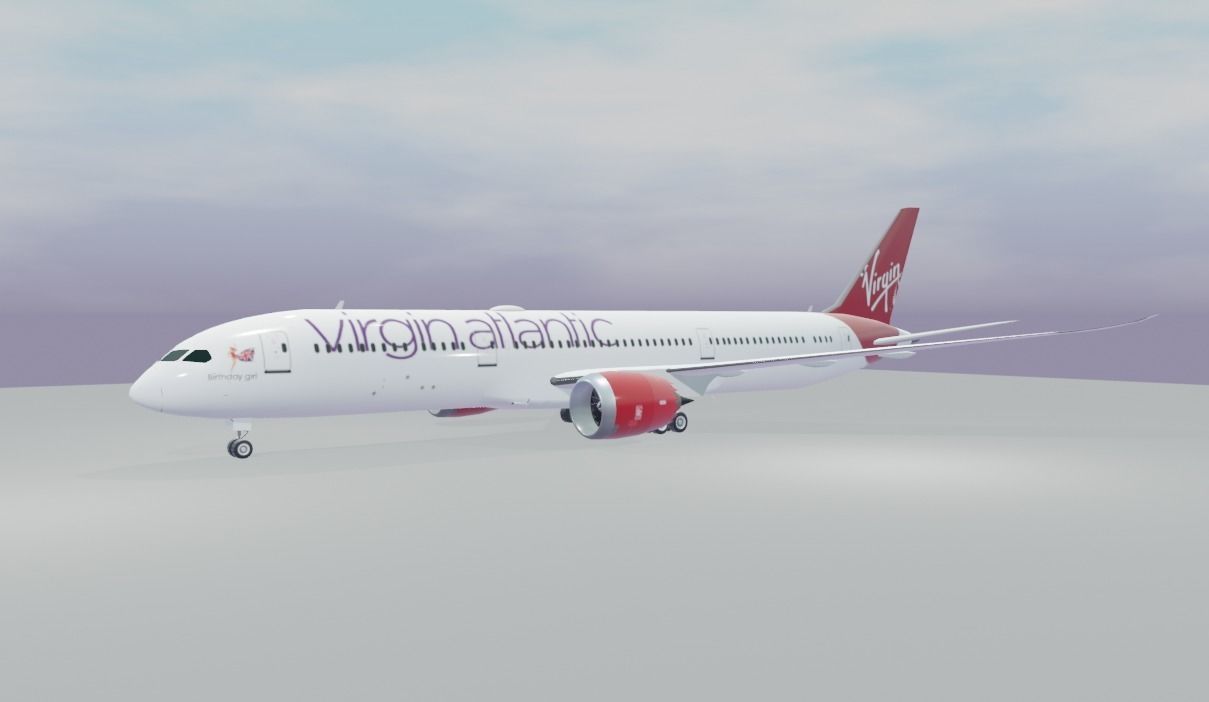 3D model Virgin Atlantic Boeing 787-9 dreamliner VR / AR / low-poly ...