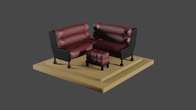 Low poly Furniture free 3D model | CGTrader