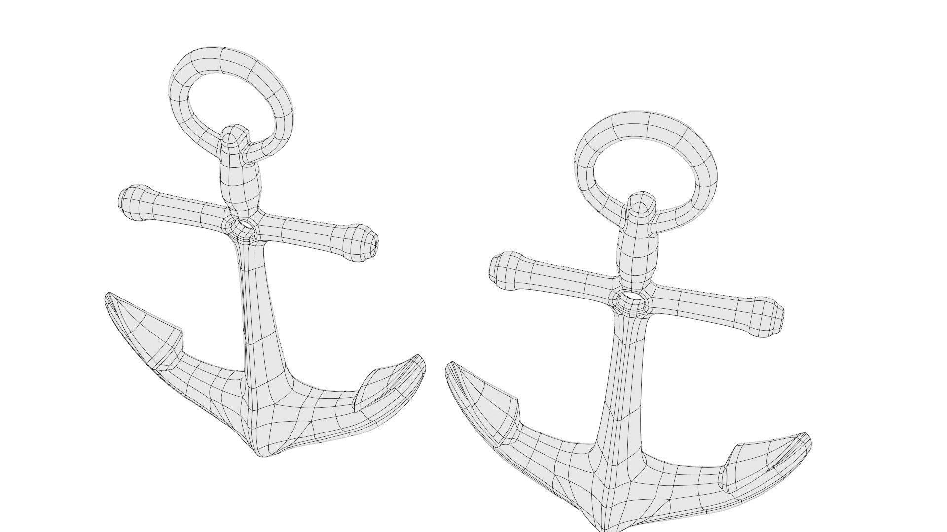 3D model ship anchor with new clean and rusted pbr textures VR / AR ...