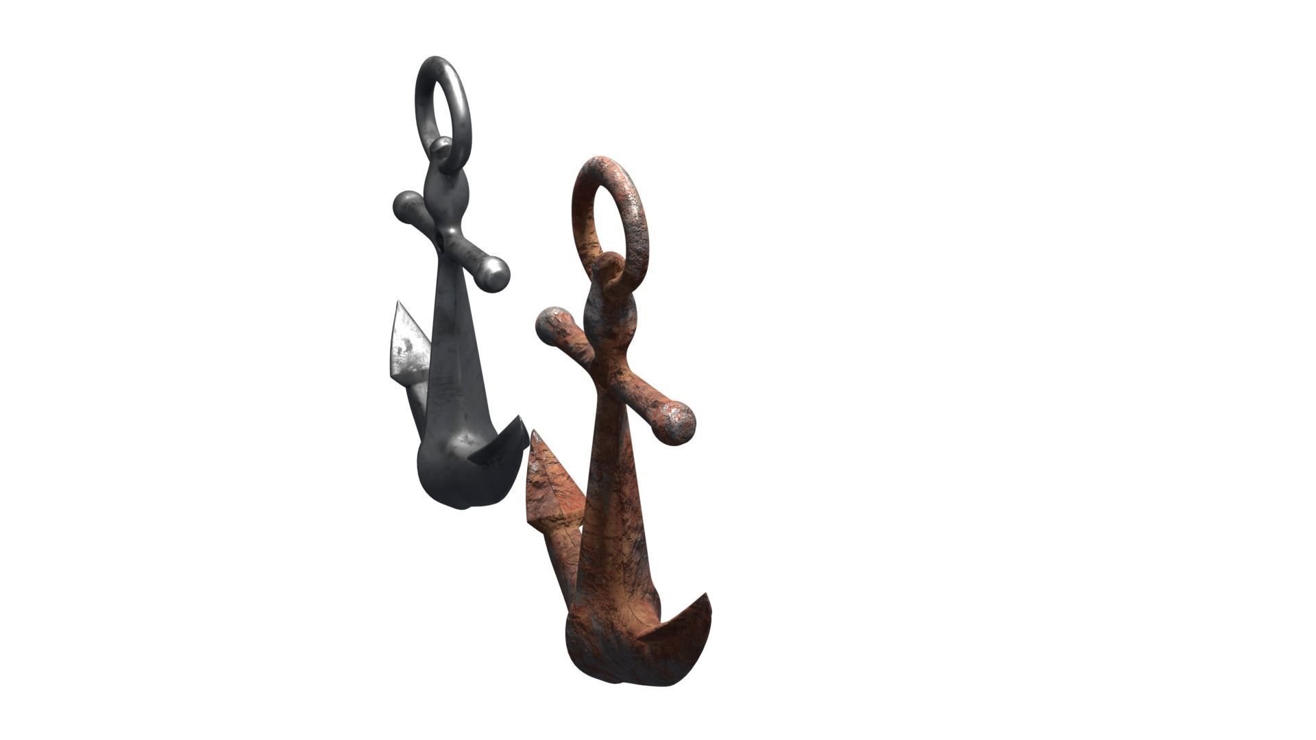 3D model ship anchor with new clean and rusted pbr textures VR / AR ...