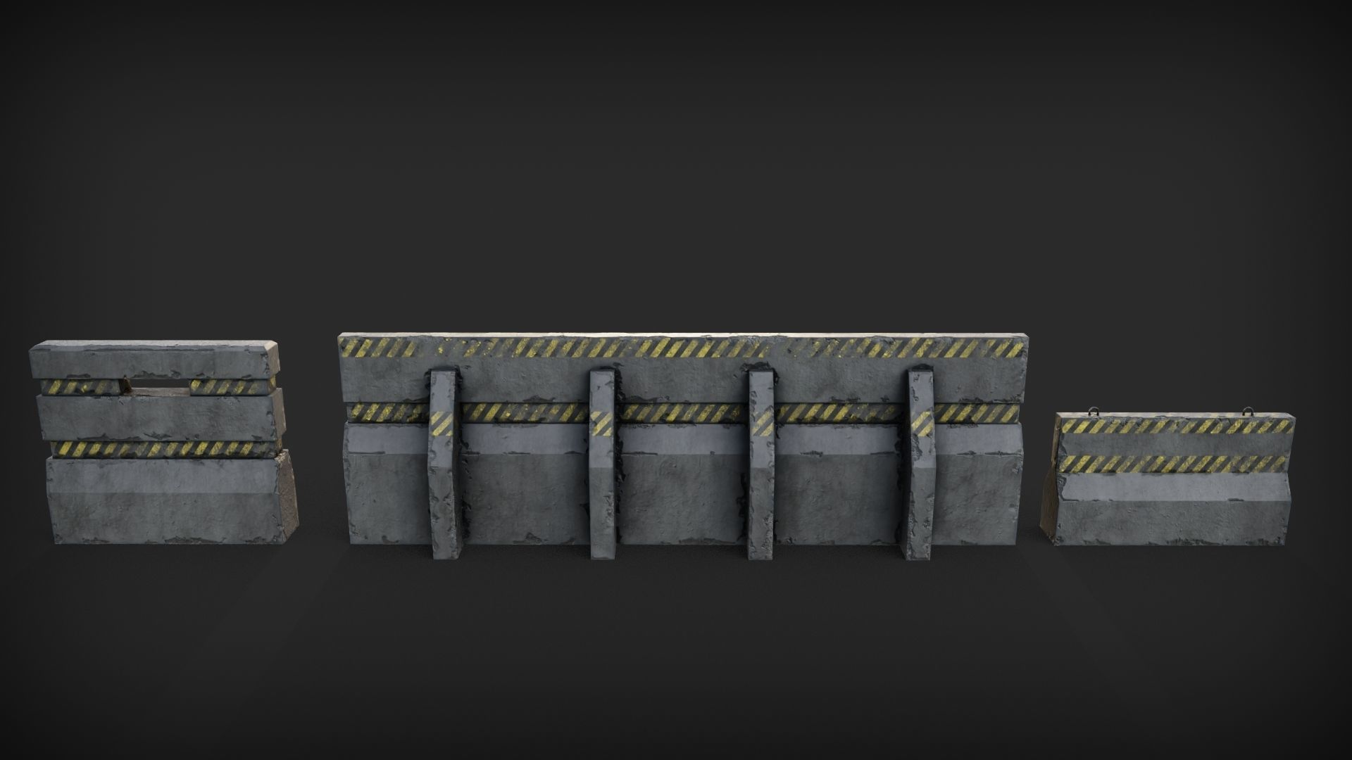 3D model Concrete Barricades Barrier VR / AR / low-poly | CGTrader