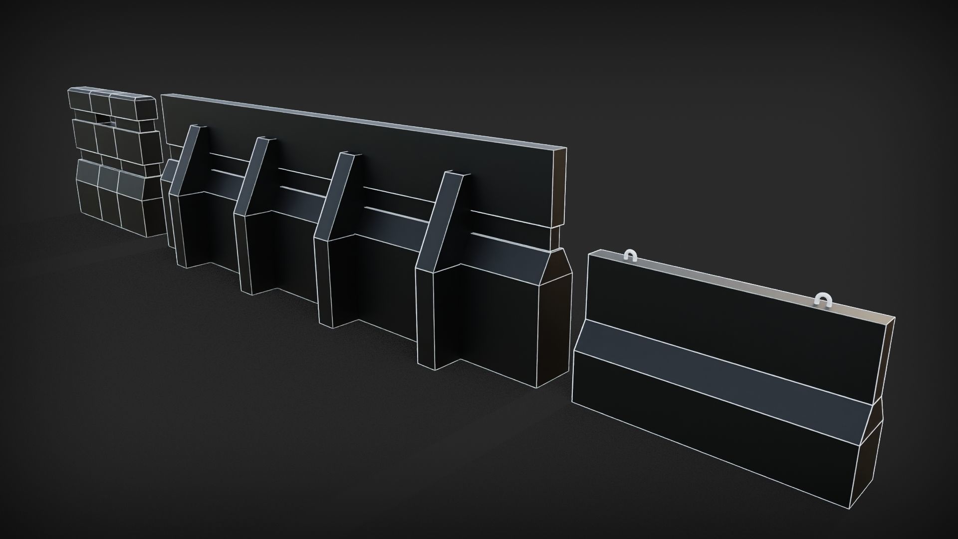 3D model Concrete Barricades Barrier VR / AR / low-poly | CGTrader