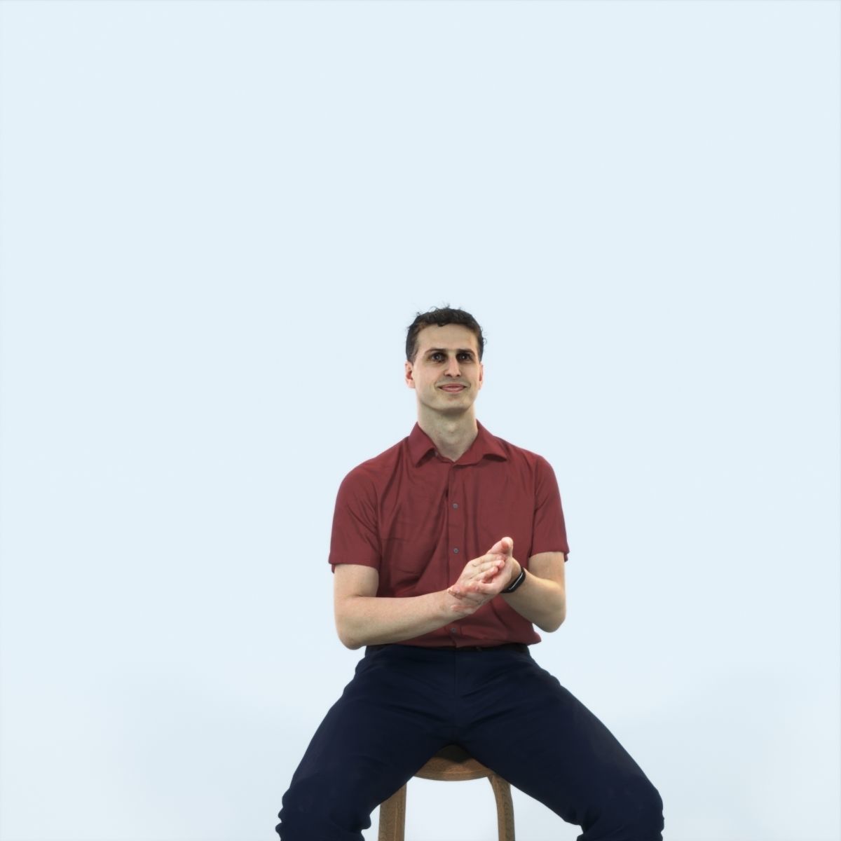 3D model Romance 08L Clapping Clapping Sitting Casual Man VR / AR / low ...