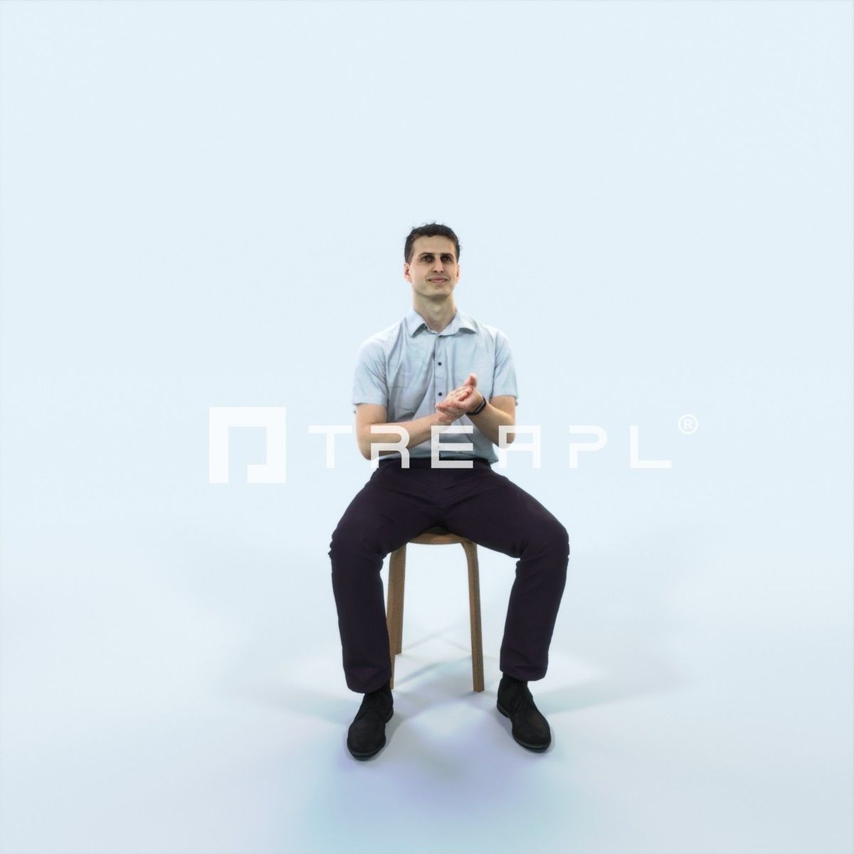 3D model Romance 08K Clapping Clapping Sitting Casual Man VR / AR / low ...