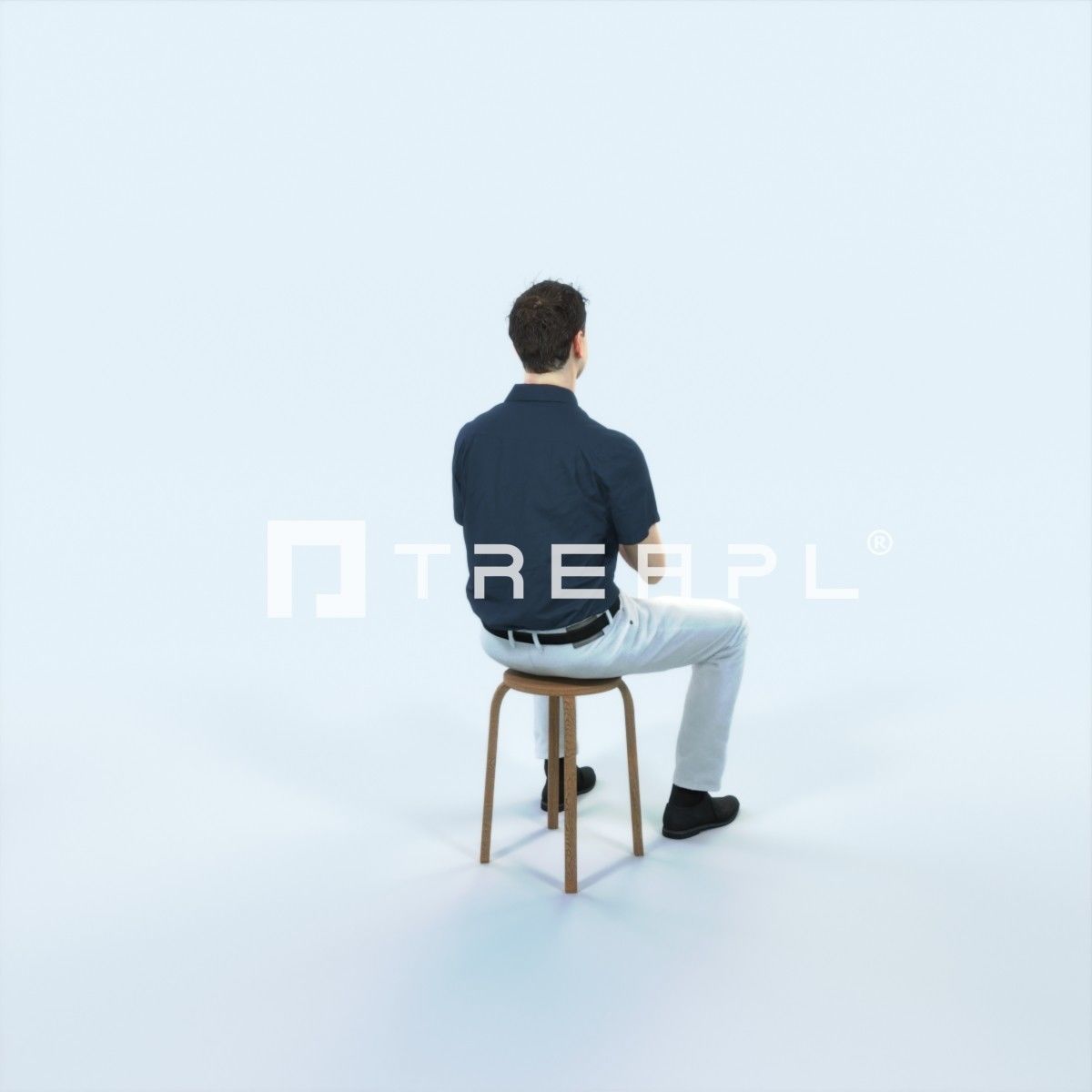 3D model Romance 08J Clapping Clapping Sitting Casual Man VR / AR / low ...
