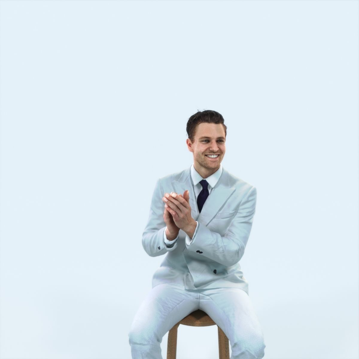 3D model Virtue 13M Clapping Sitting Elegant Man VR / AR / low-poly ...