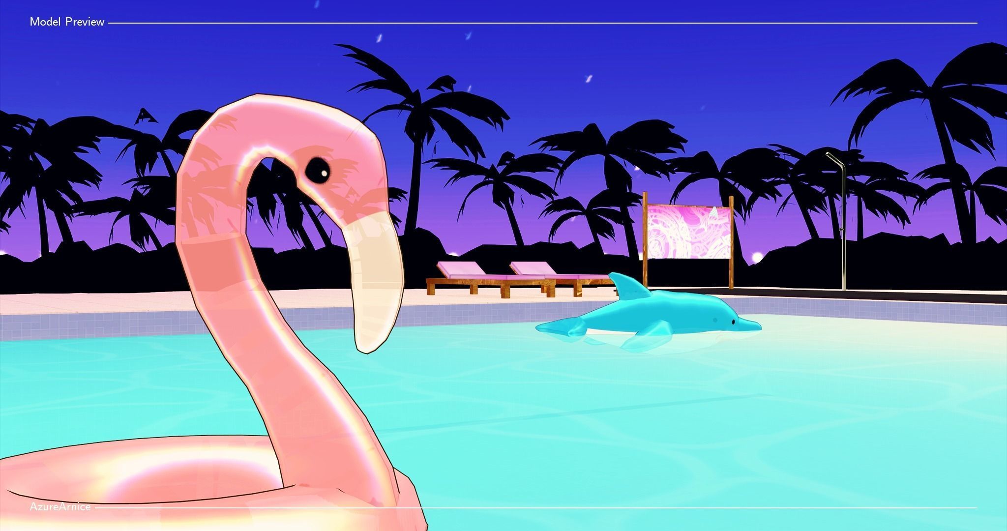 Highschool DxD - HERO Pool Stage MMD Model free VR / AR / low-poly 3D ...