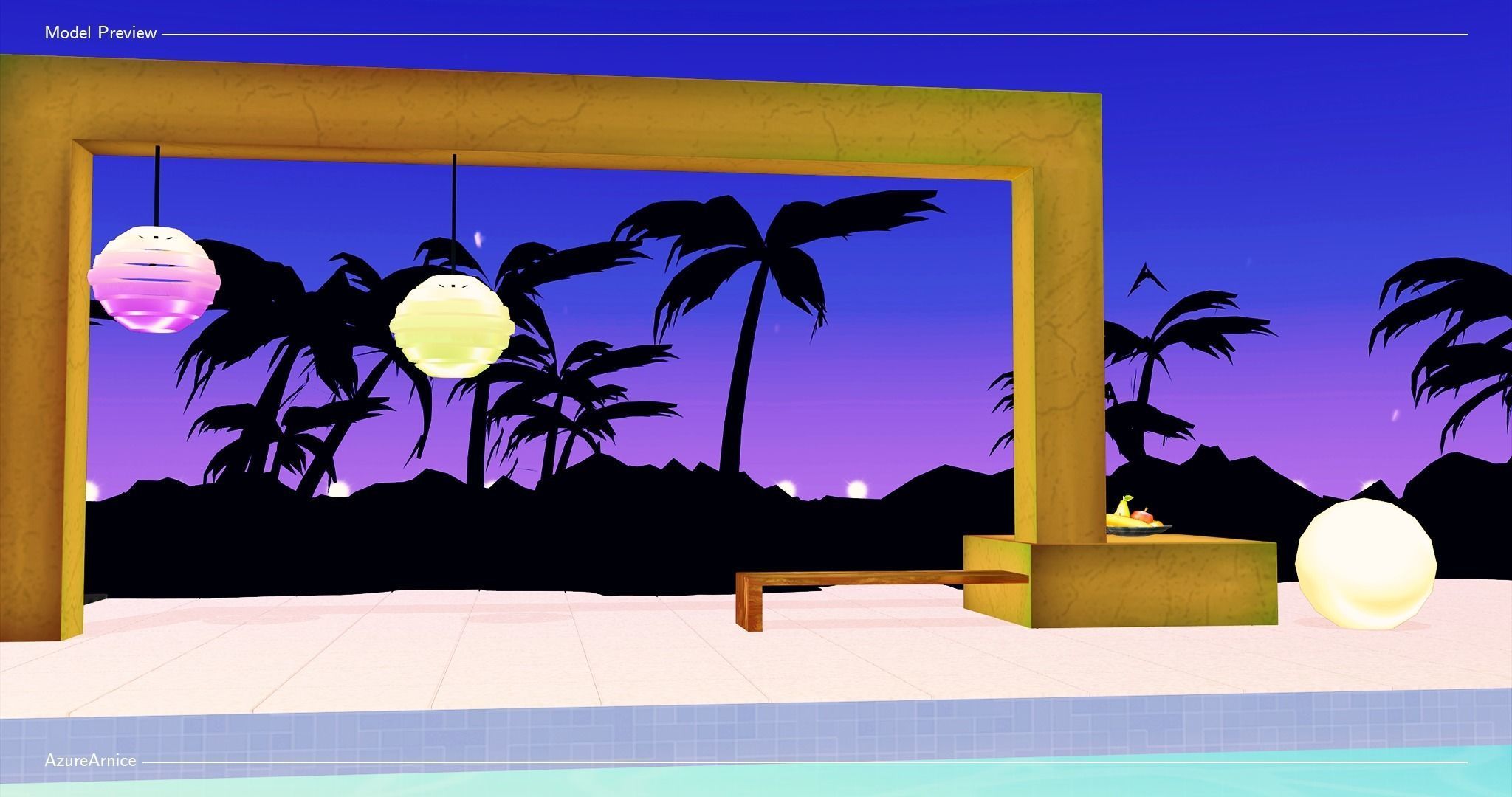 Highschool DxD - HERO Pool Stage MMD Model free VR / AR / low-poly 3D ...