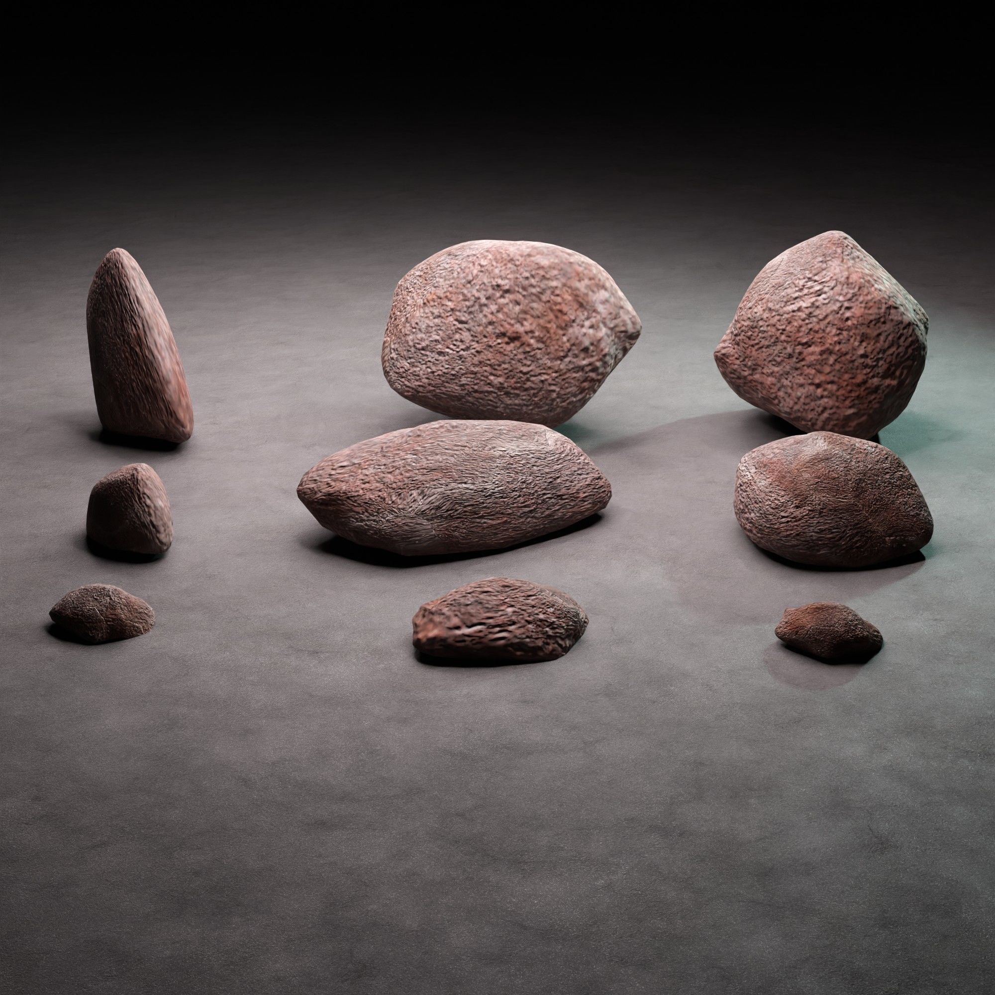 Set of rocks 3d set of objects free 3D model | CGTrader